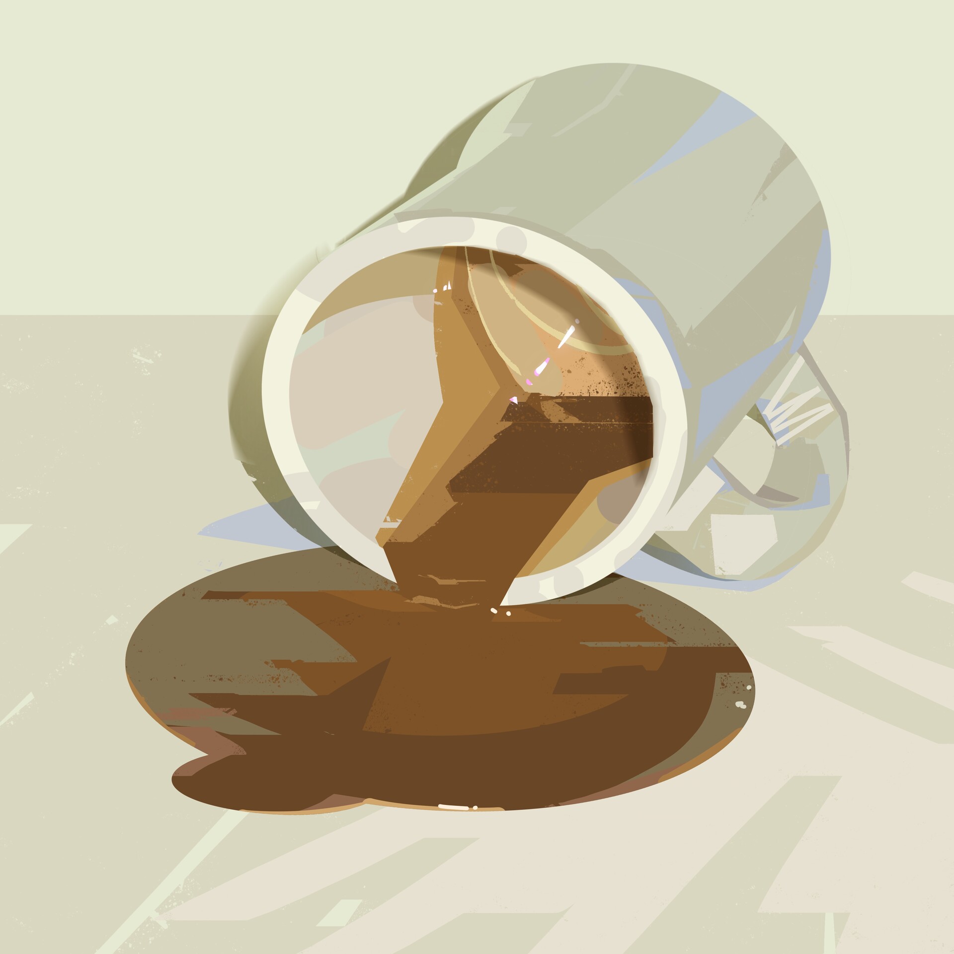 ArtStation - spilled coffee
