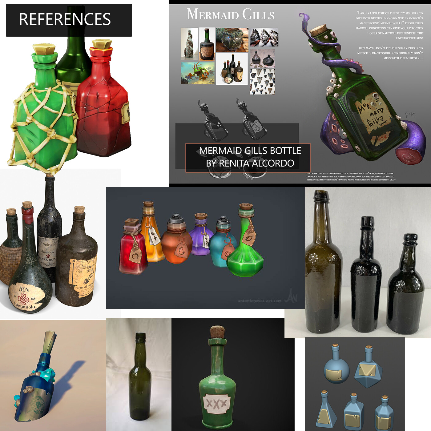 Armin Mortazavi - Pirate Bottles - Texture Paint Study