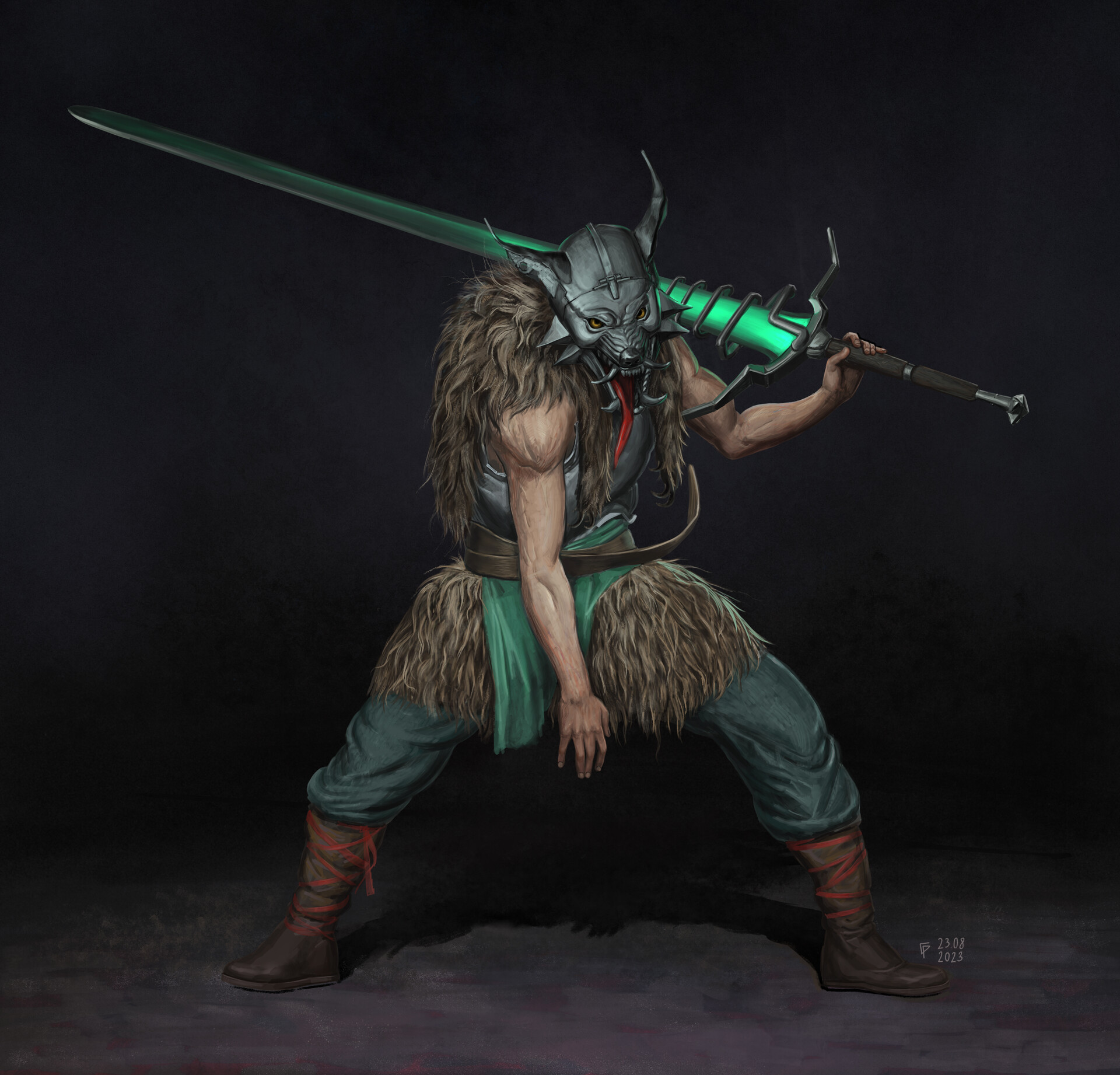 ArtStation - Berserker with metal wolf mask