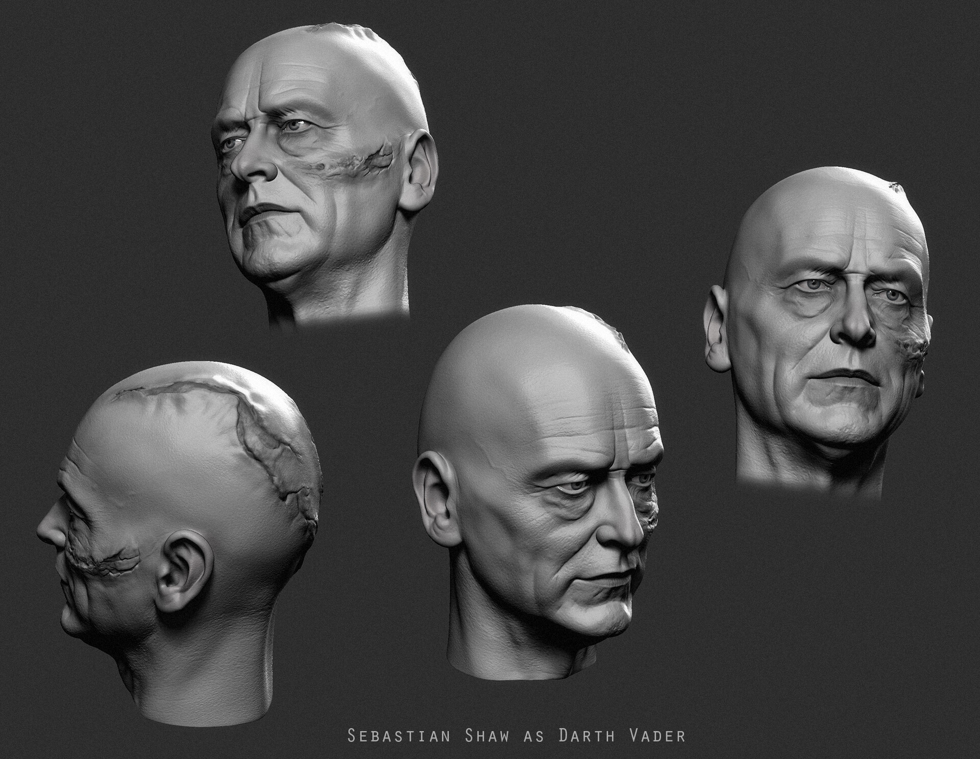 ArtStation - Sebastian Shaw as Darth Vader in ROTJ head sculpt