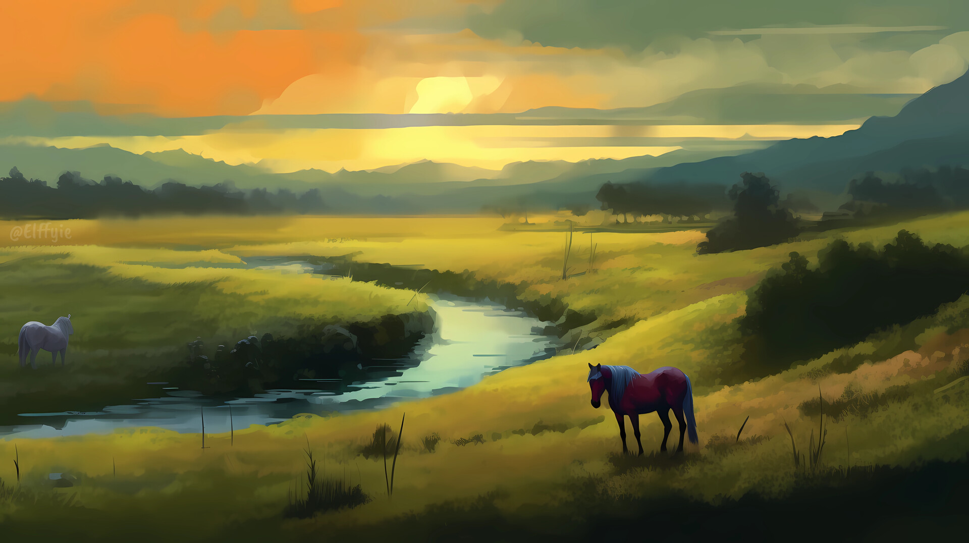 ArtStation - Horses Landscape