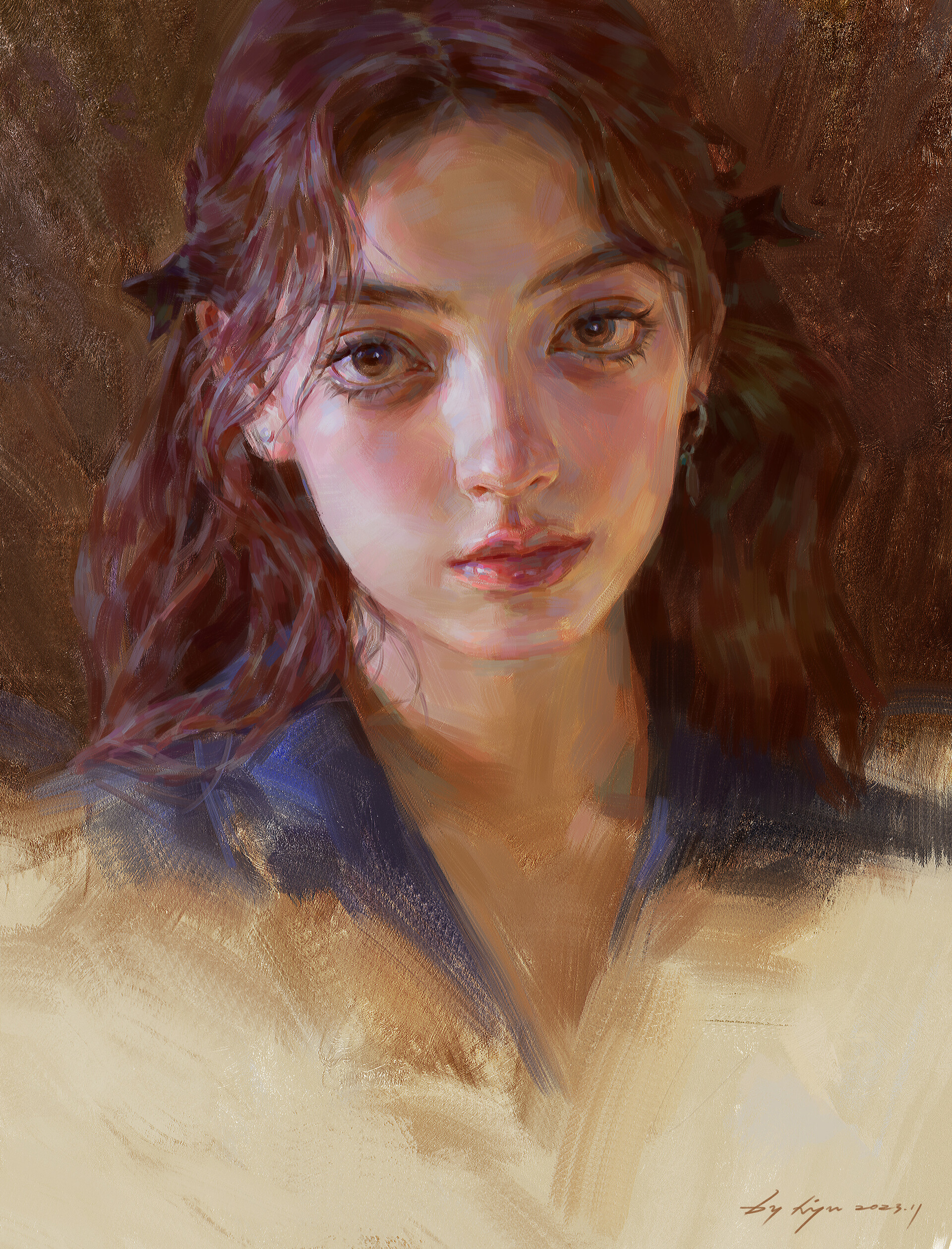 ArtStation - brown hair girl