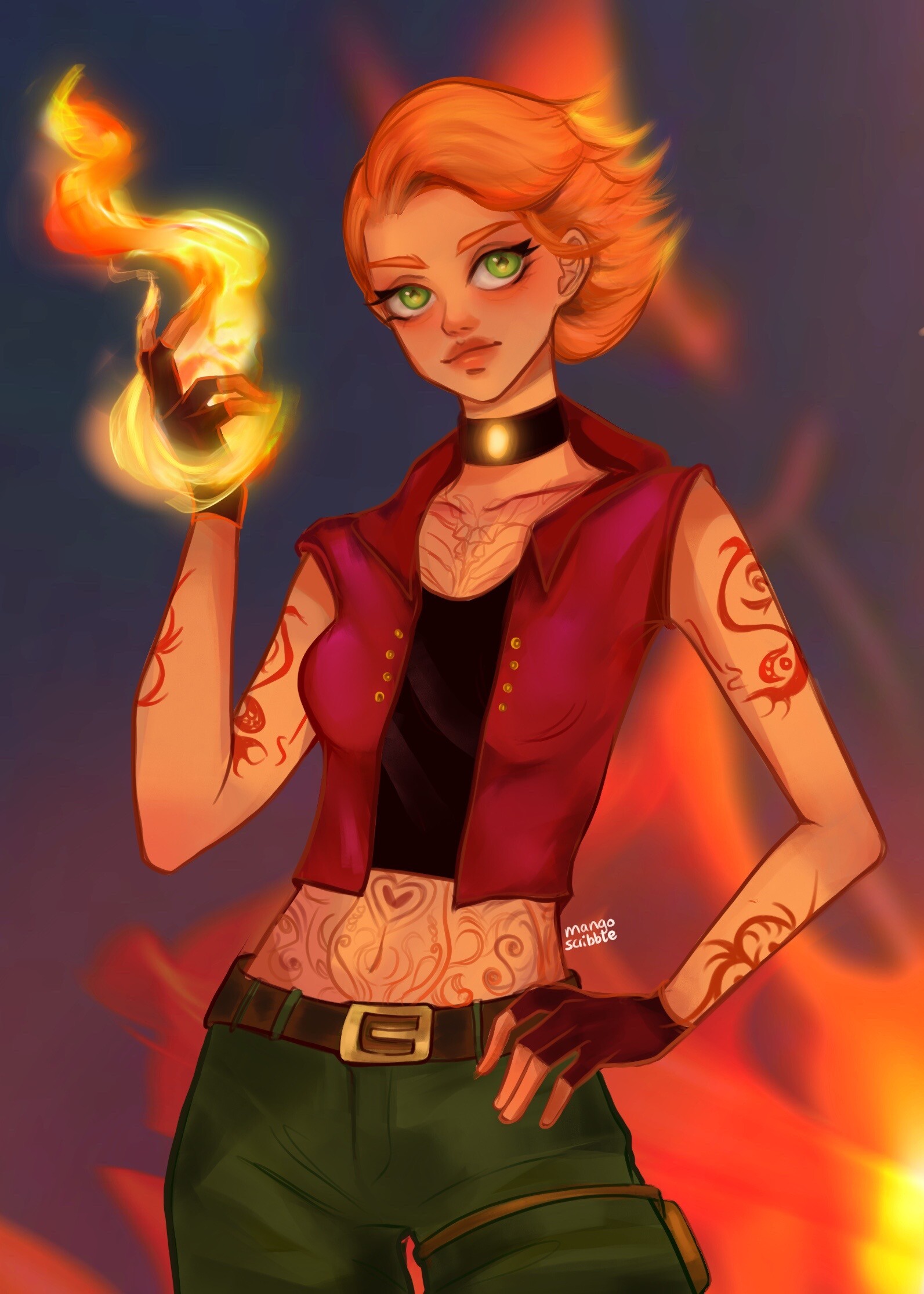 ArtStation - Fire girl Sophie Rose