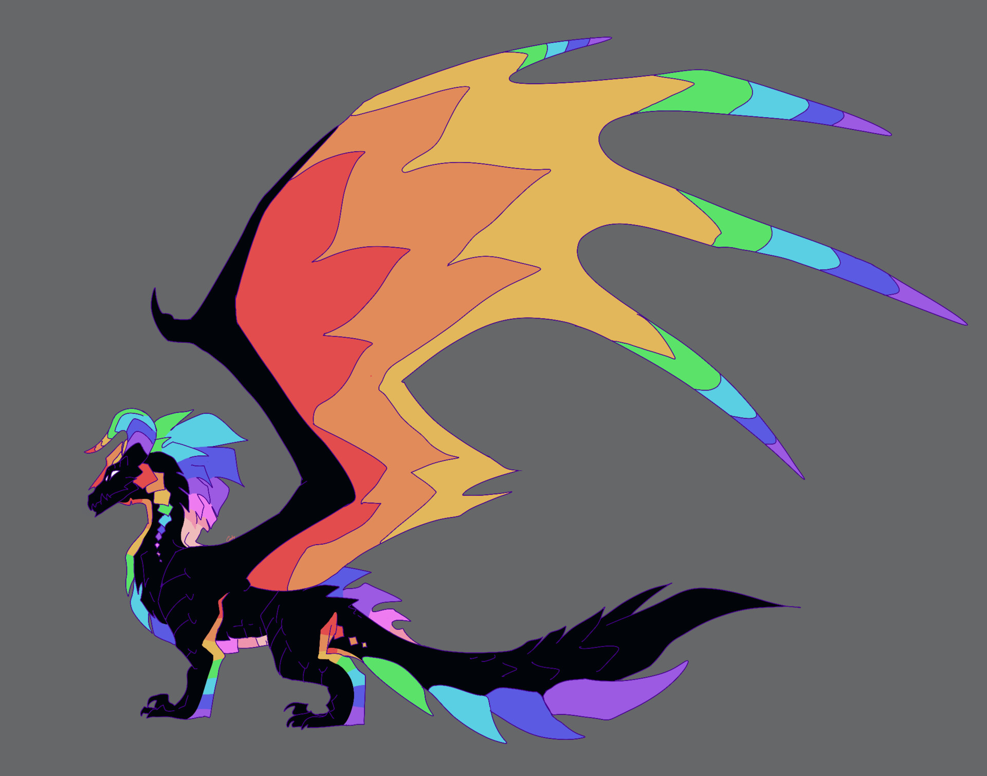 ArtStation - Rainbow Dragon Concept