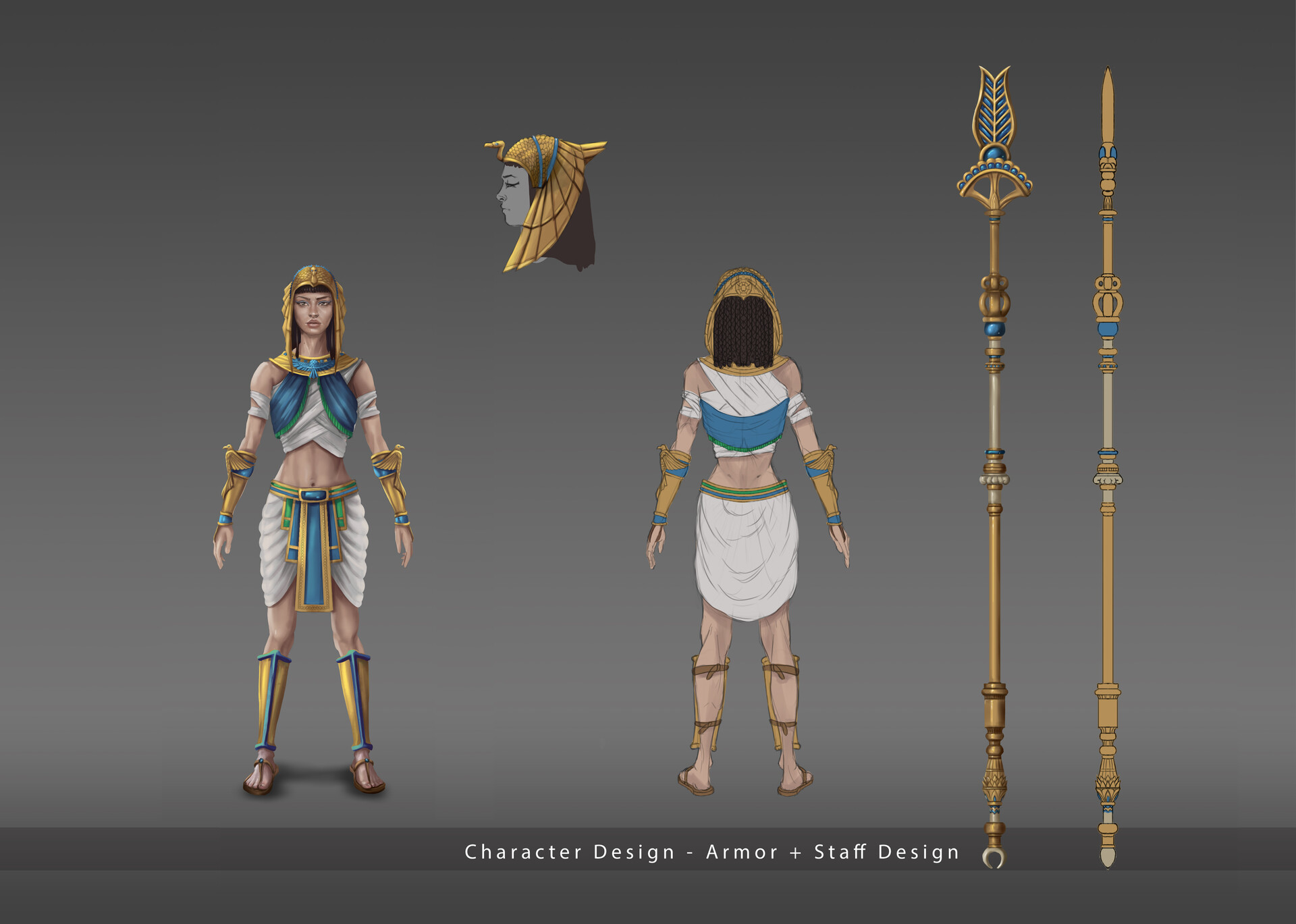 ArtStation - Titan Quest II - Nephthys Armor + Staff fan concept