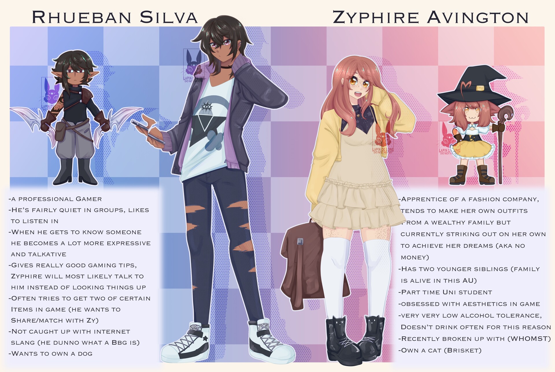 ArtStation - OC Modern Fashuion Reference Sheet - Zyphire and Rhueban