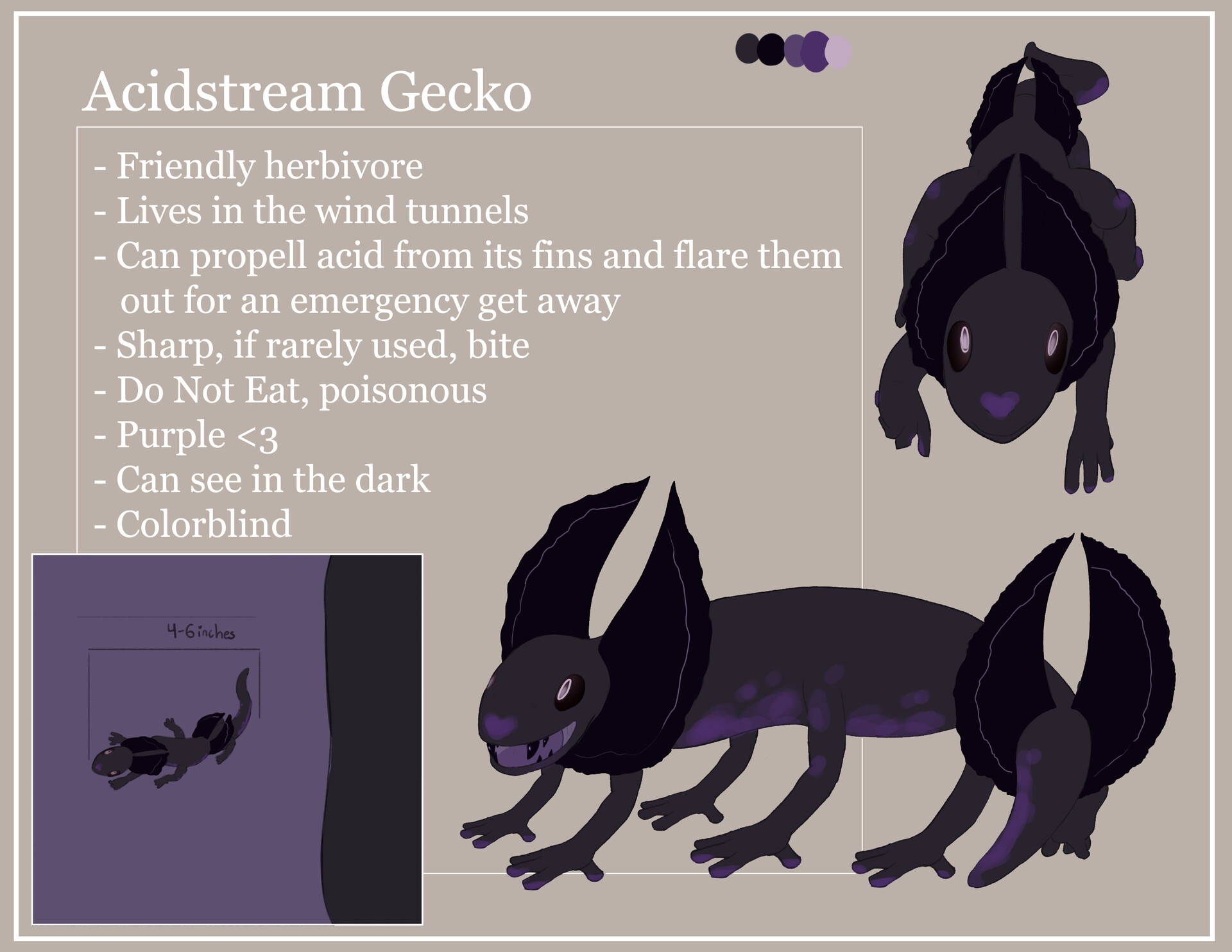 ArtStation - Munova Creature-pedia: Acidstream Gecko