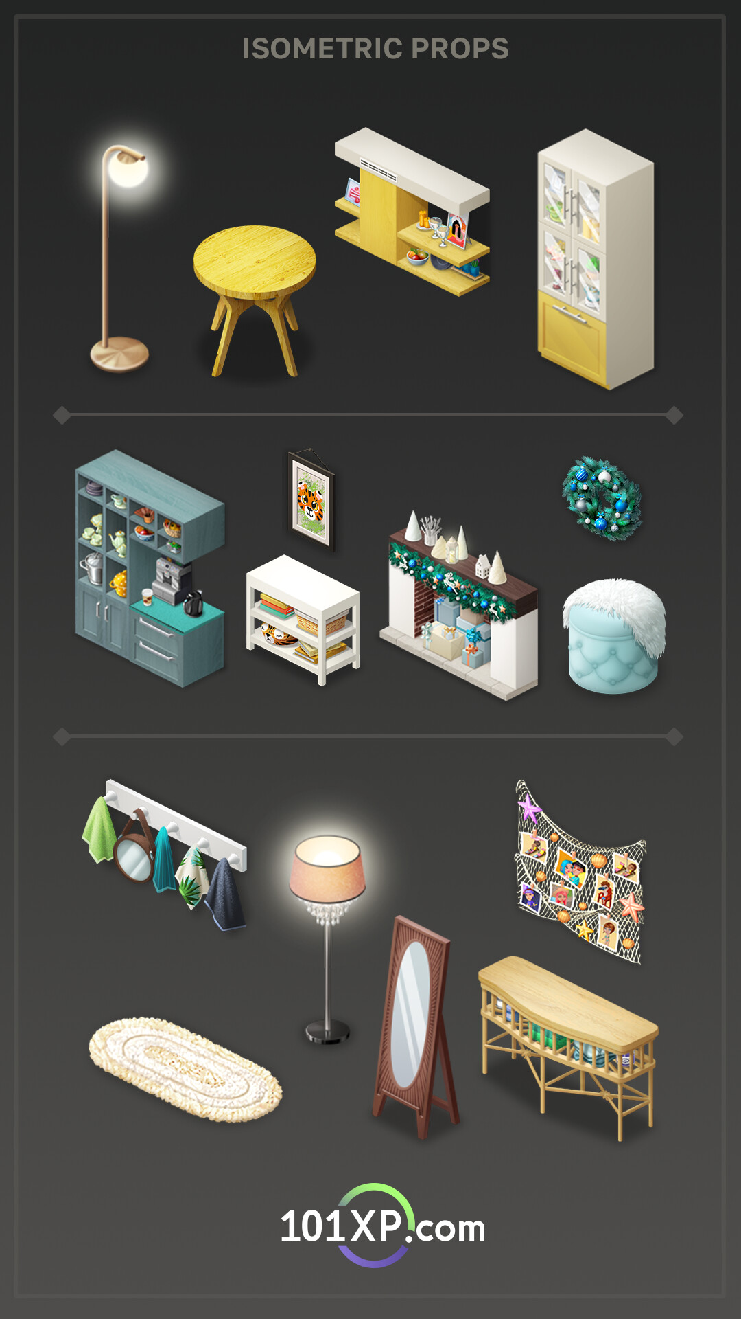 ArtStation - Isometric props 2D ART 101xp AvatarLife