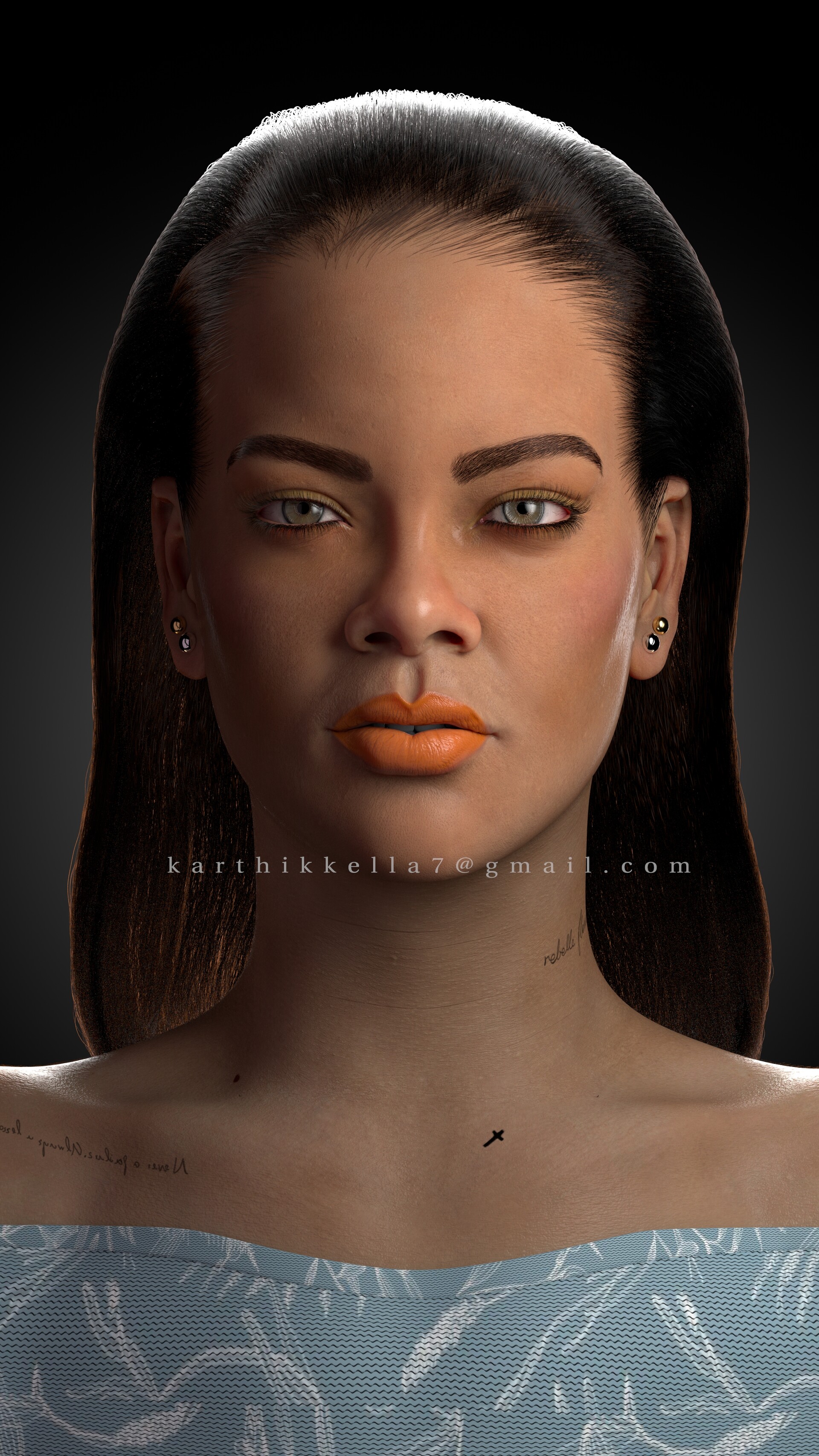 ArtStation - Rihanna straight hairstyle creation using Xgen and ...