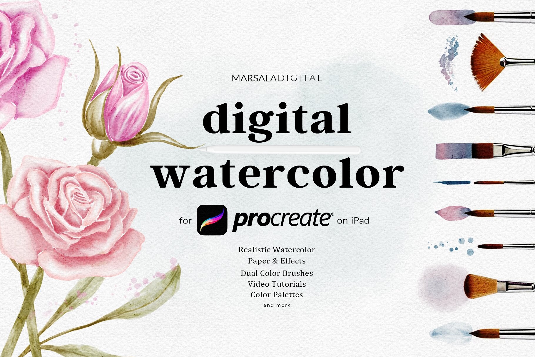 ArtStation - Procreate Watercolor Brushes Kit