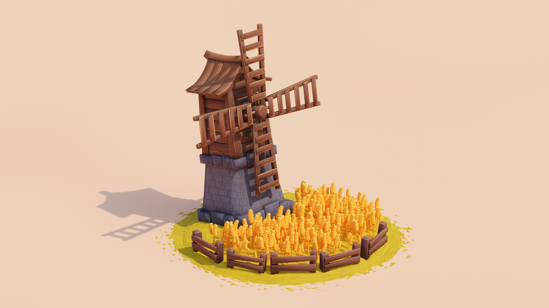 ArtStation - Low Poly Mill
