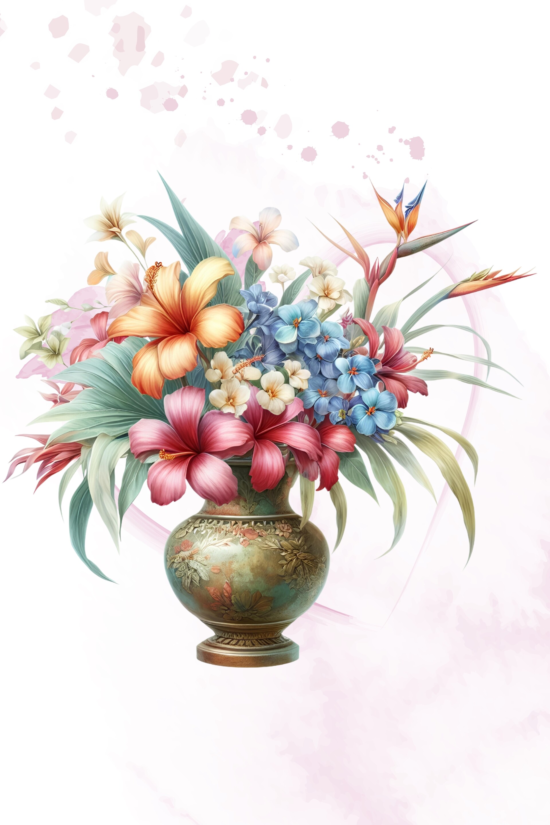 ArtStation - Beautiful Flower Vase and Abstract Background 1