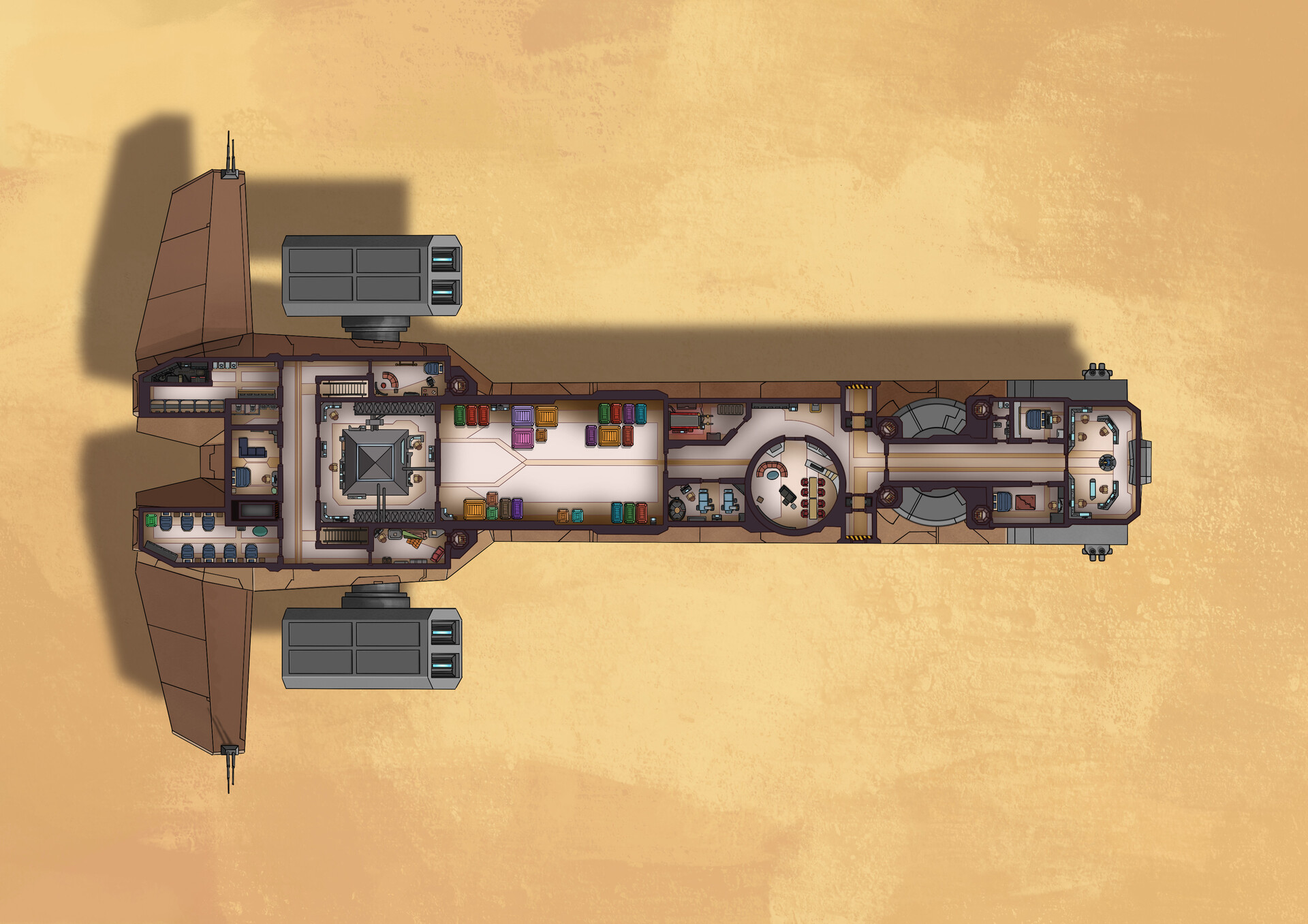 ArtStation - Athallian: Ship Tabletop Map