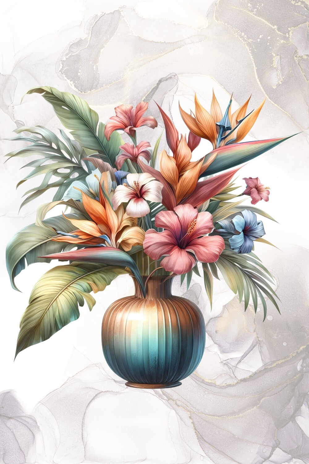 ArtStation - Beautiful Flower Vase and Abstract Background 7