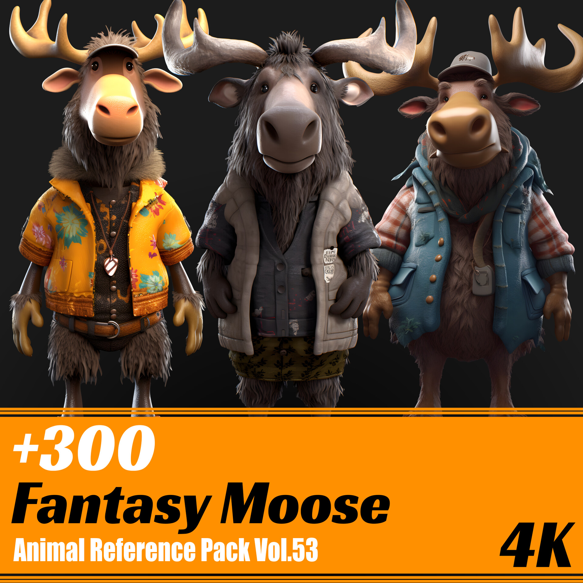 ArtStation - +300 Fantasy Moose | 4K | Animal Reference Pack Vol.53