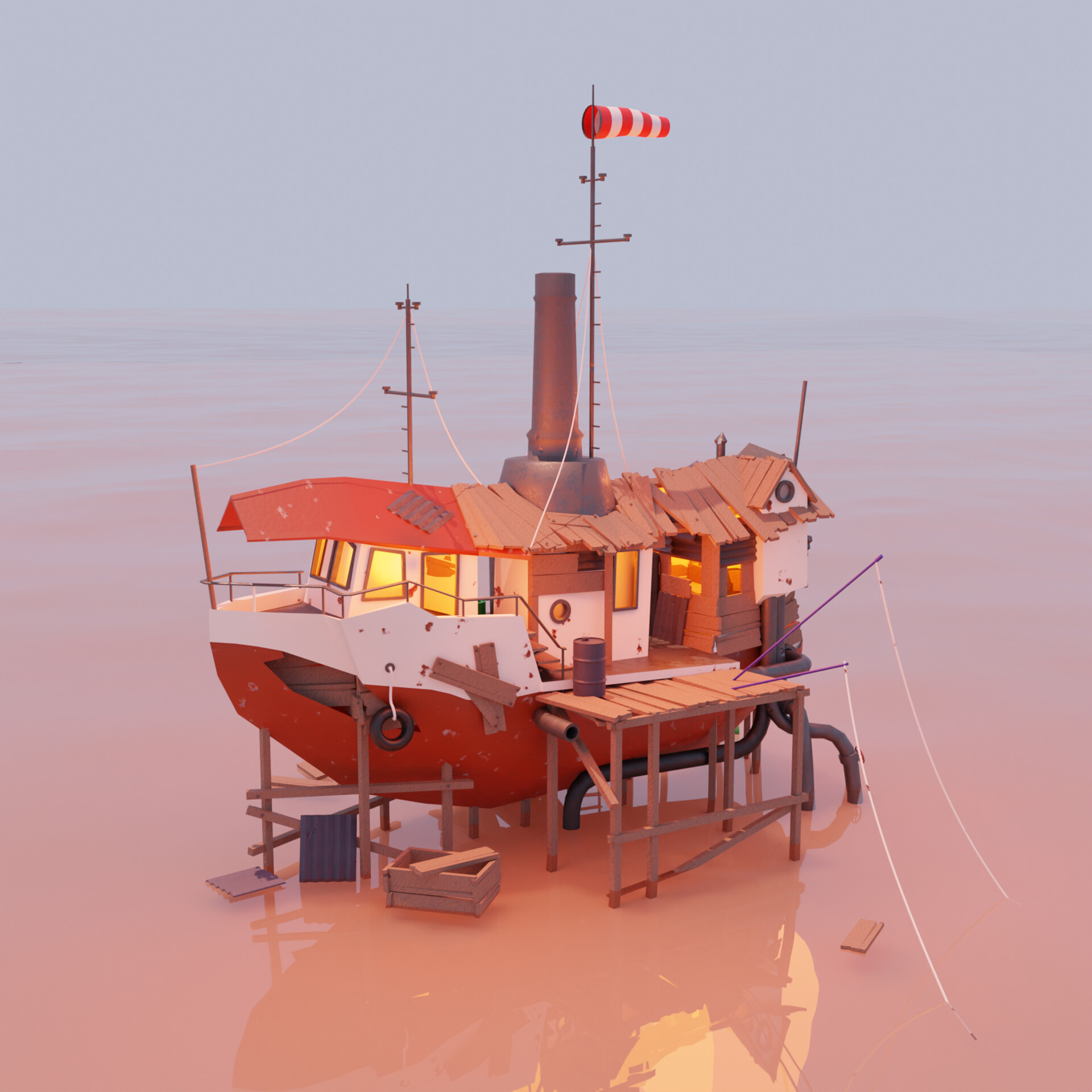 ArtStation - School project - Hut