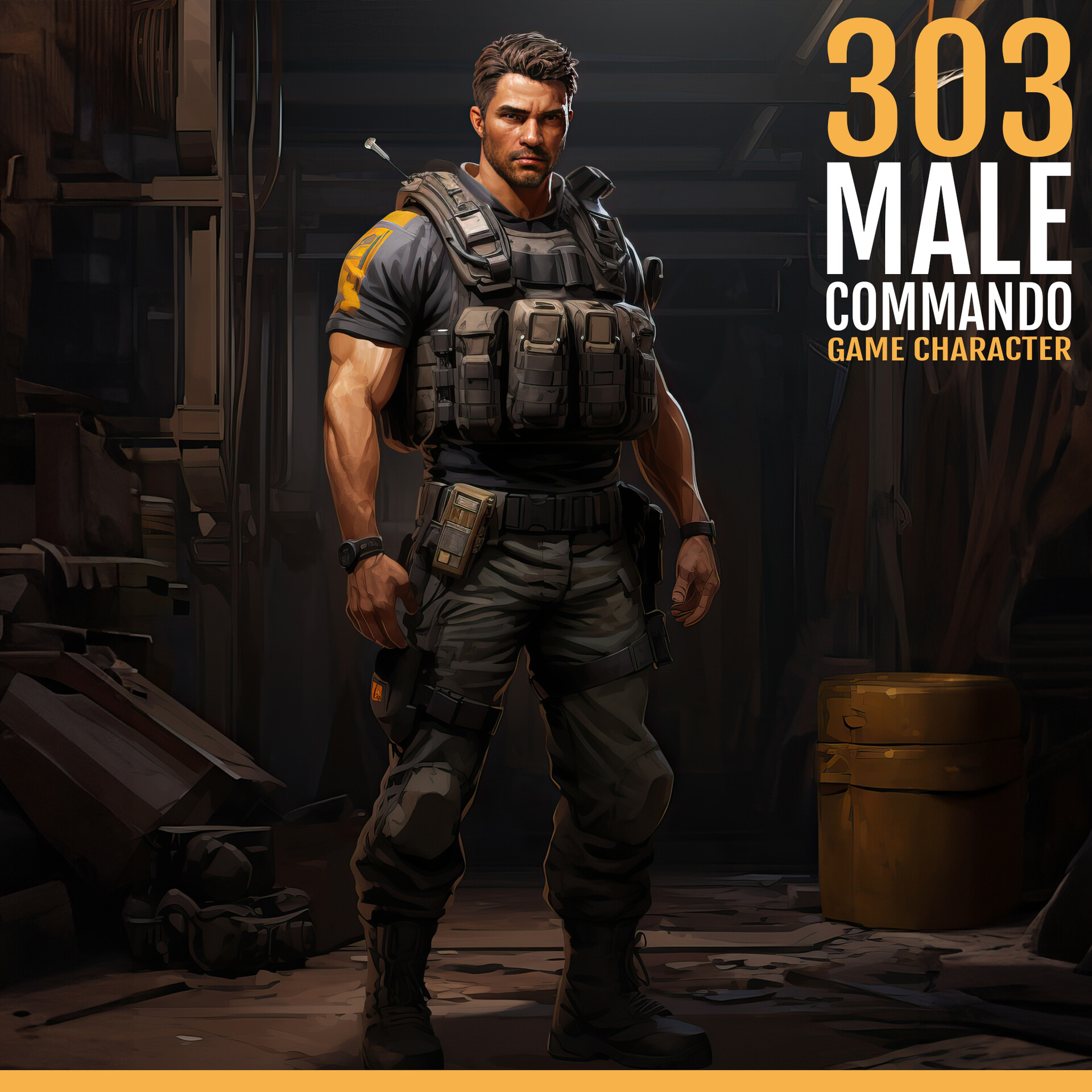 ArtStation - 303 Male Commando Game Character