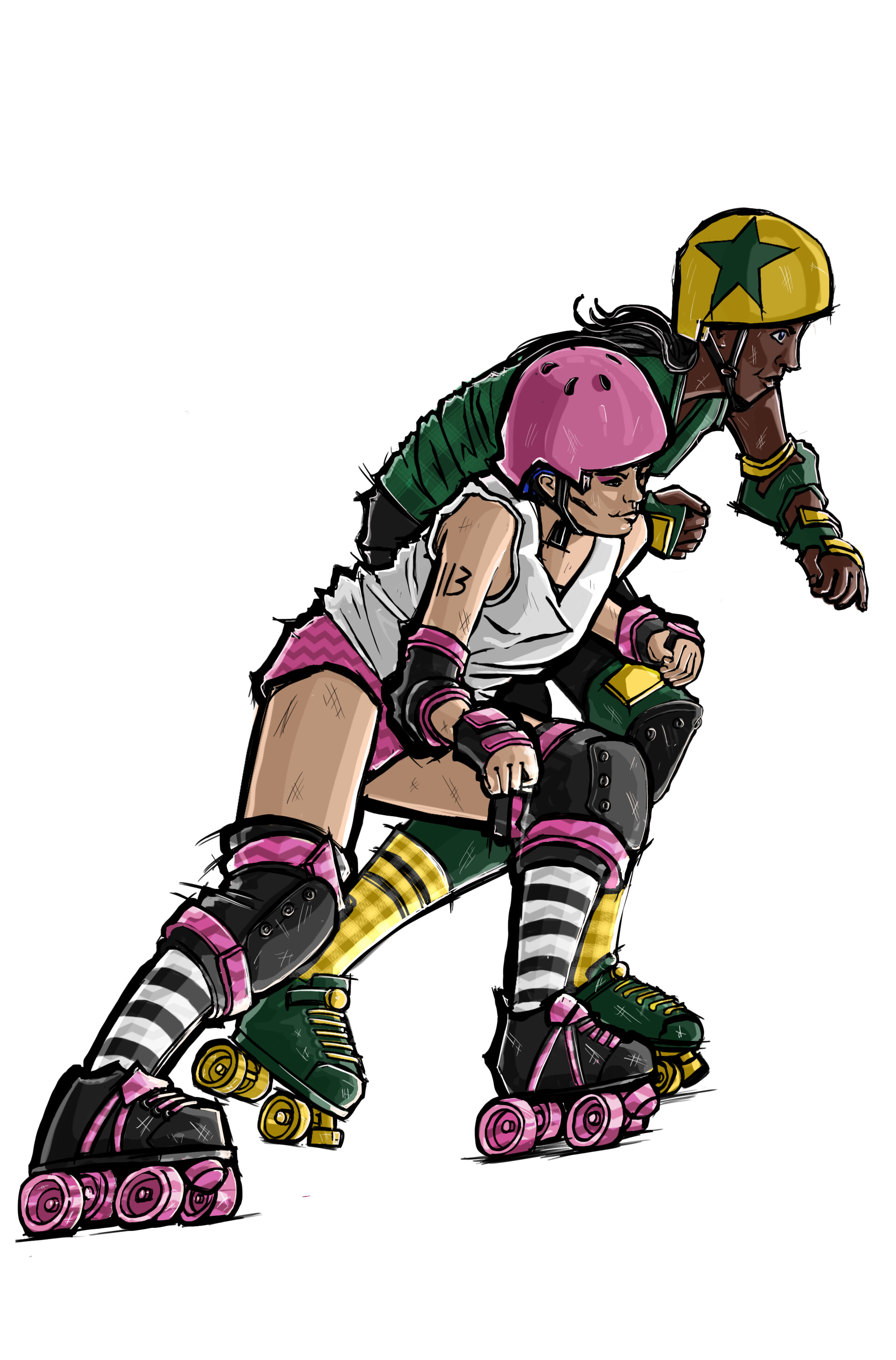 ArtStation - Illustration for roller derby poster design