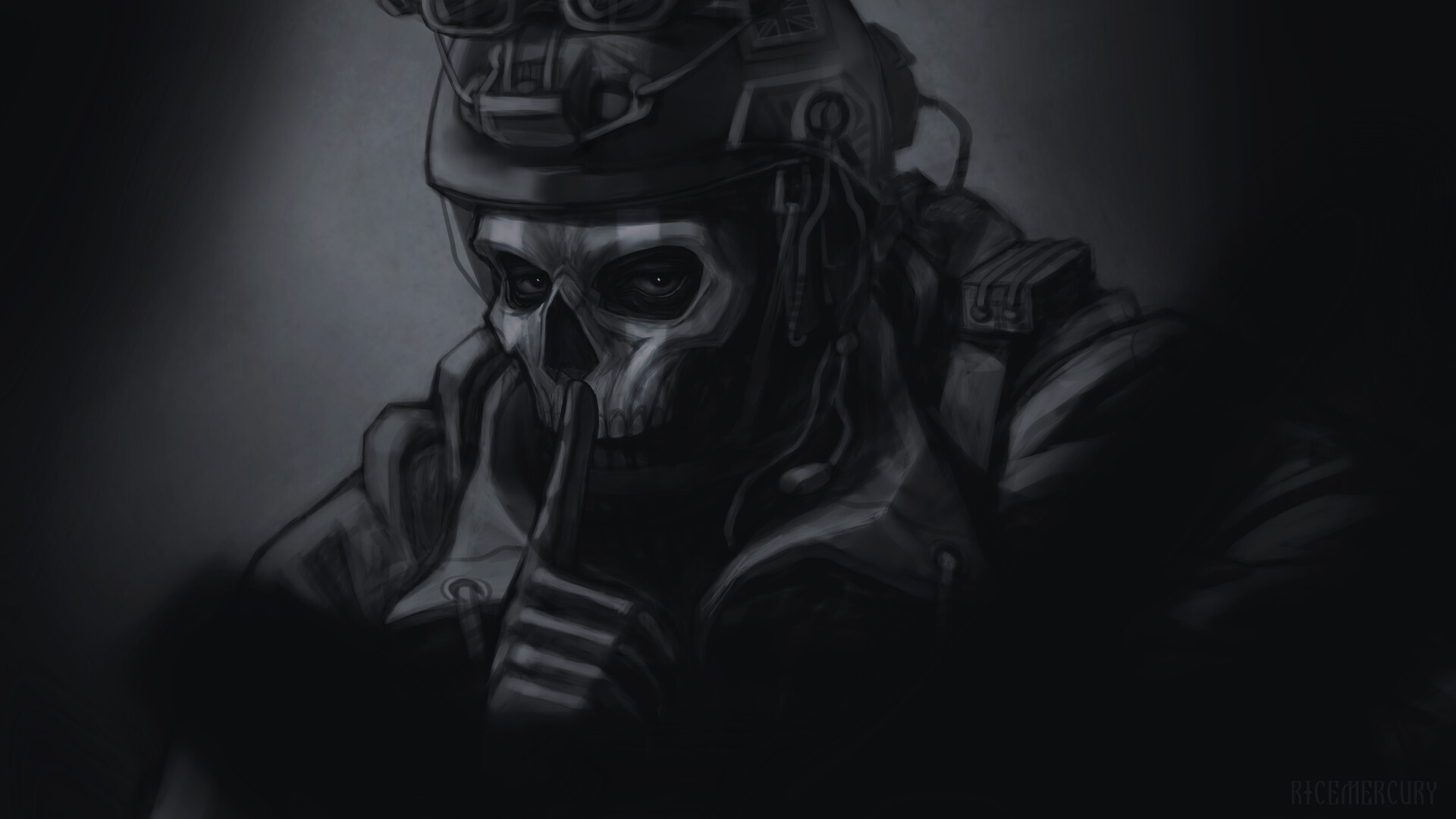 cod ghost mask wallpaper