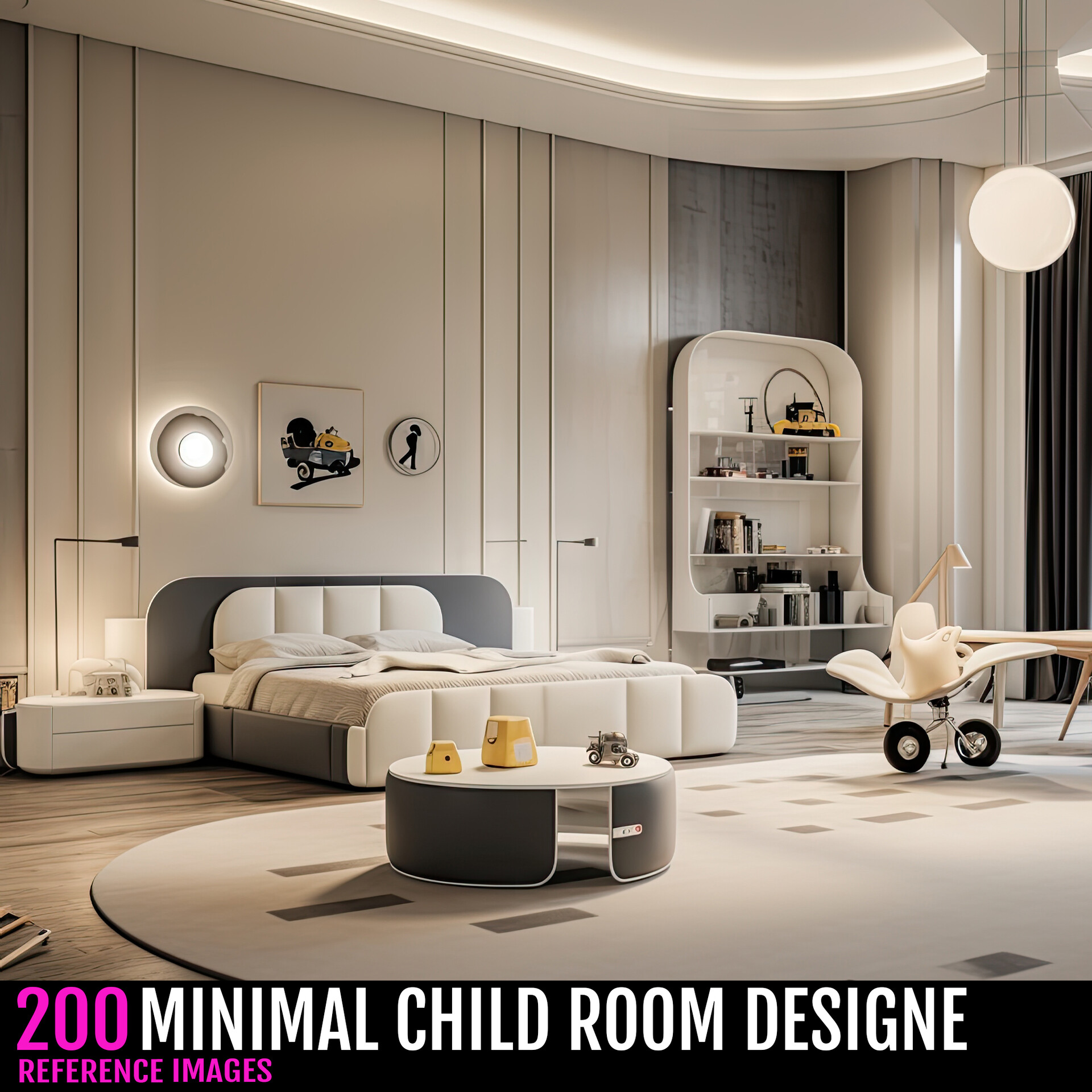 ArtStation - 200 MINIMAL CHILD ROOM DESIGN / 4K