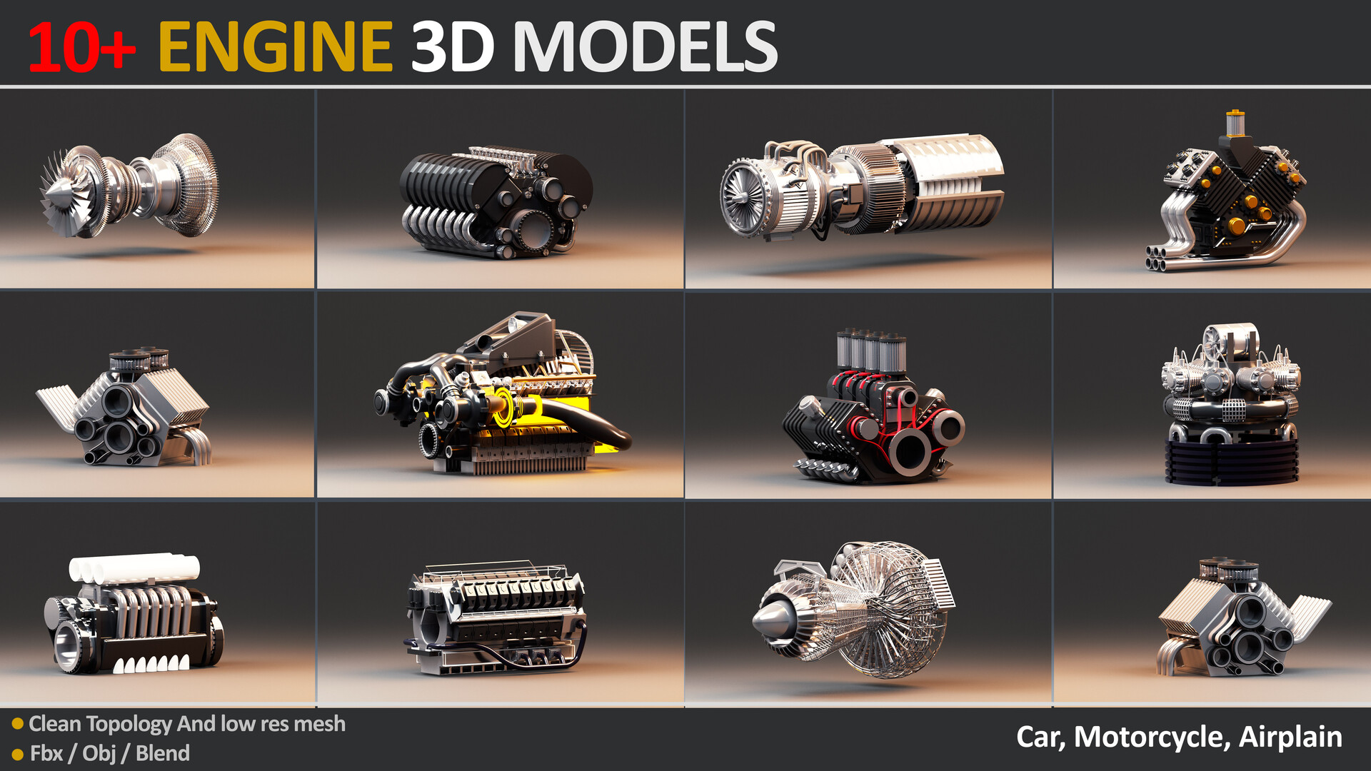Jeff Studio - 11 JEFF STUDIO ENGINE 3D MODELS