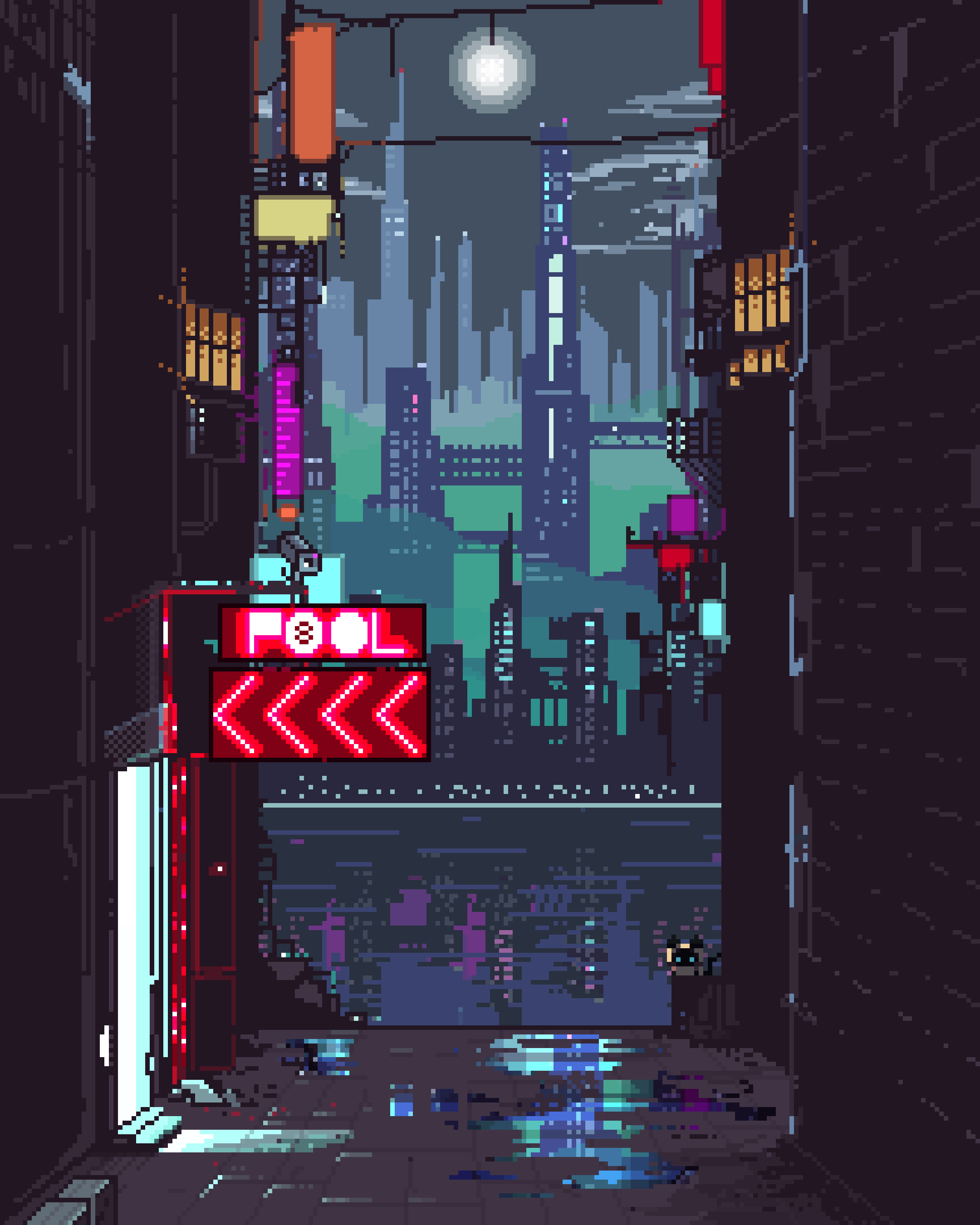 pixel art background animated