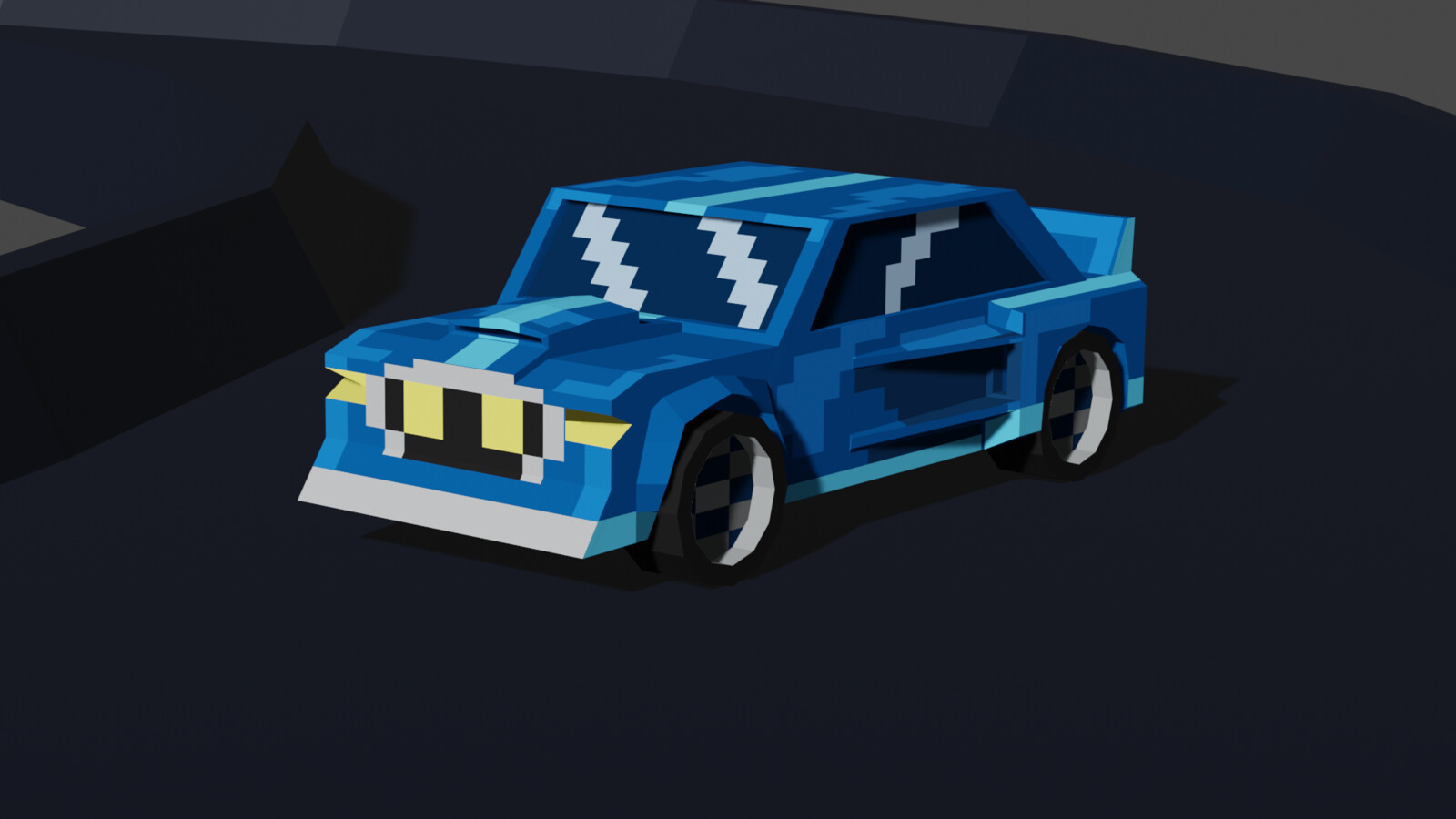 Edwin Murillo - Low poly pixel muscle car.