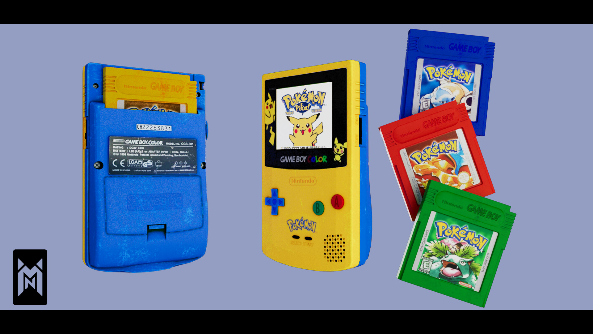 ArtStation - Game boy color - Pikachu version