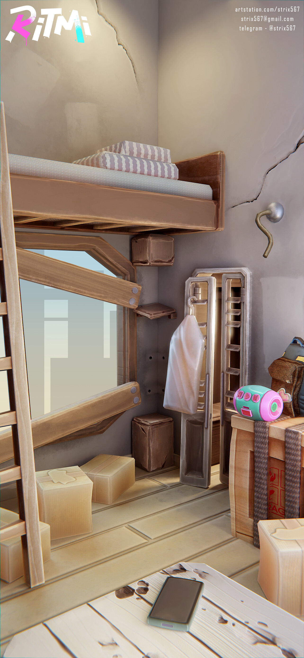 ArtStation - Ritmi Main Character's Room Disrepaired
