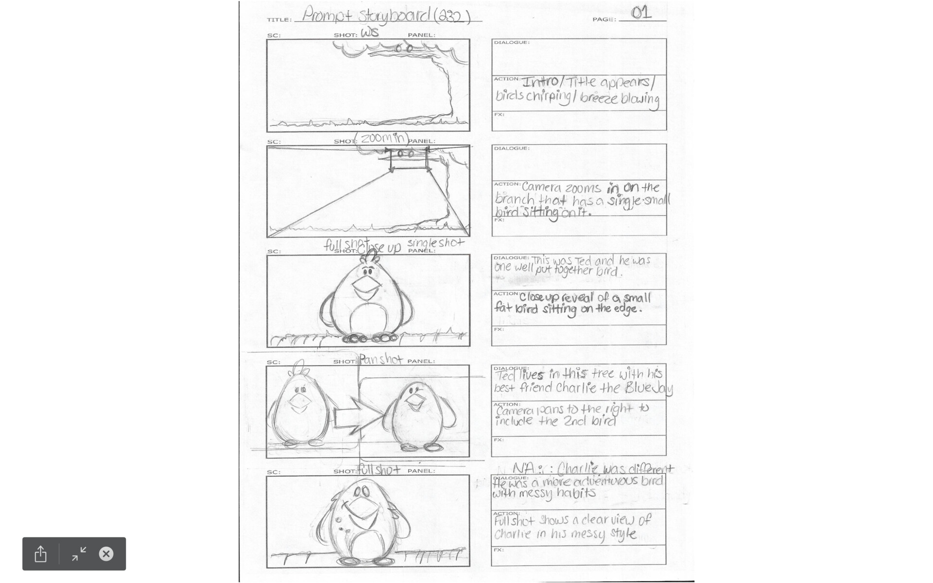 ArtStation - "For the Birds" Storyboard Project