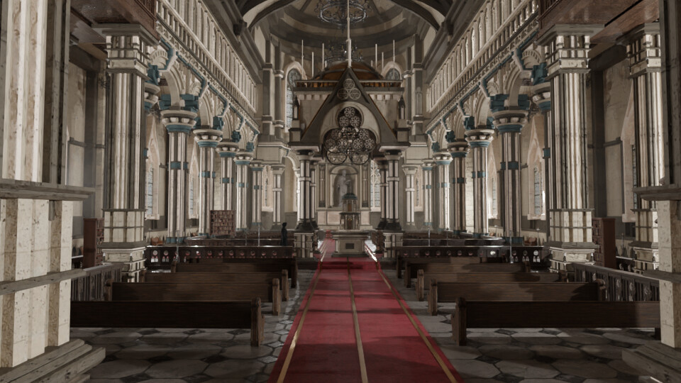 ArtStation - inside of cathedral concept art