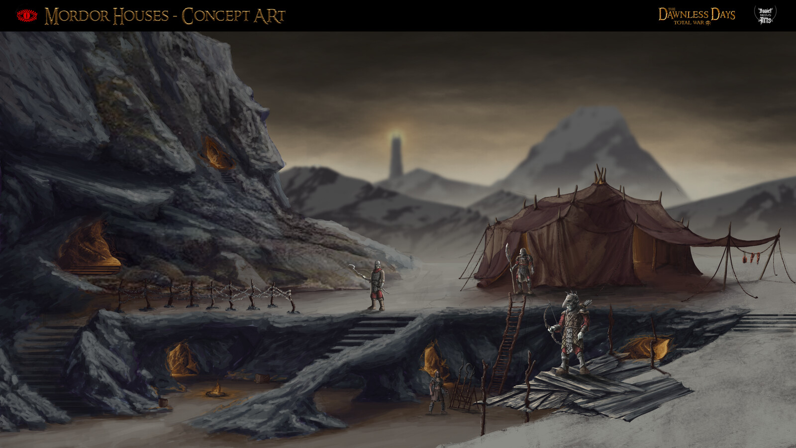Daniel Perez - The Dawnless Days - Mordor Orc Houses Concept