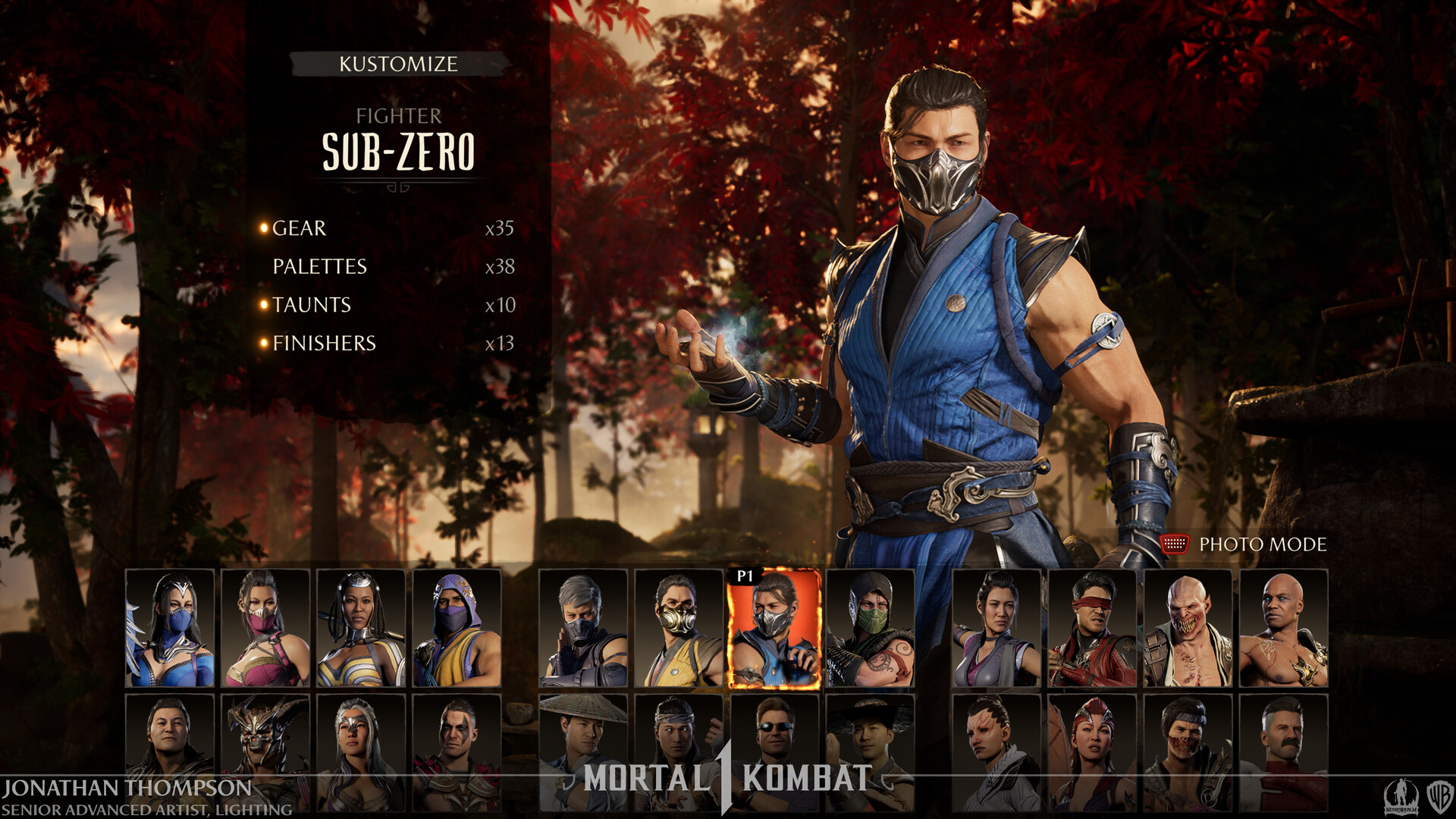 Jonathan Thompson - Mortal Kombat 1 Main Menu Lighting