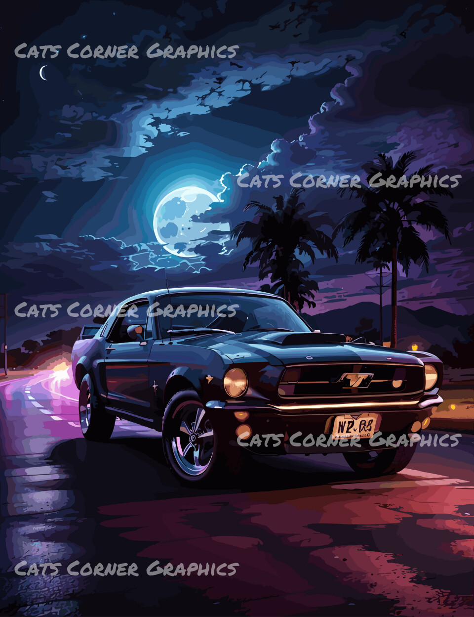 ArtStation - Neon Lighting Car Posters