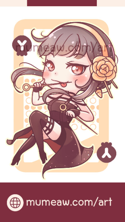 Mumeaw Love Drawing - Cute Chibi Yor Forger Fanart + Wallpaper