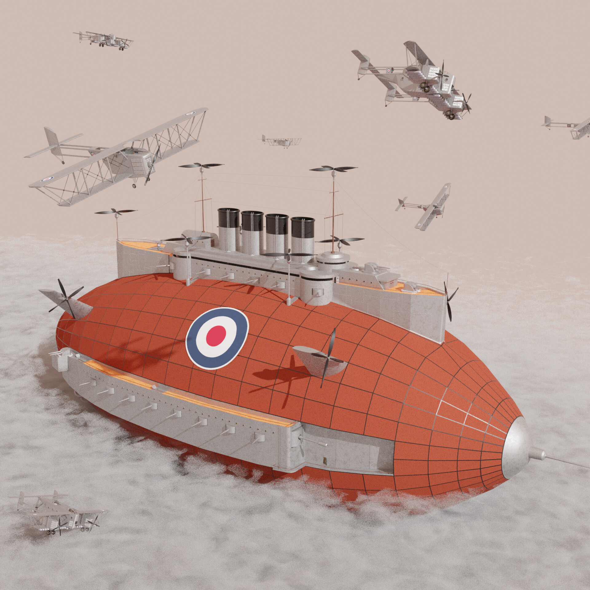 ArtStation - Personnal project - flying battleship