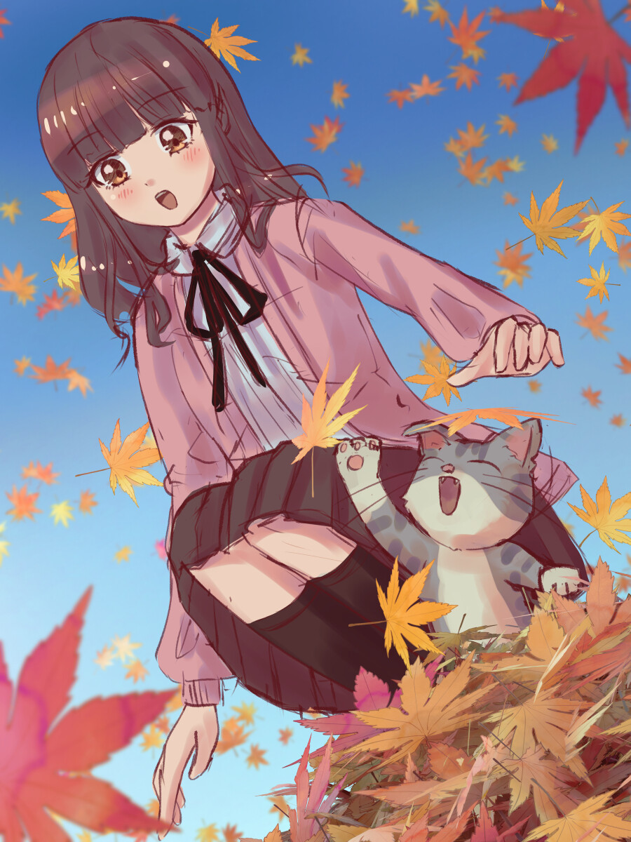 Yuichi Ito - Cat in the Maple Leaves