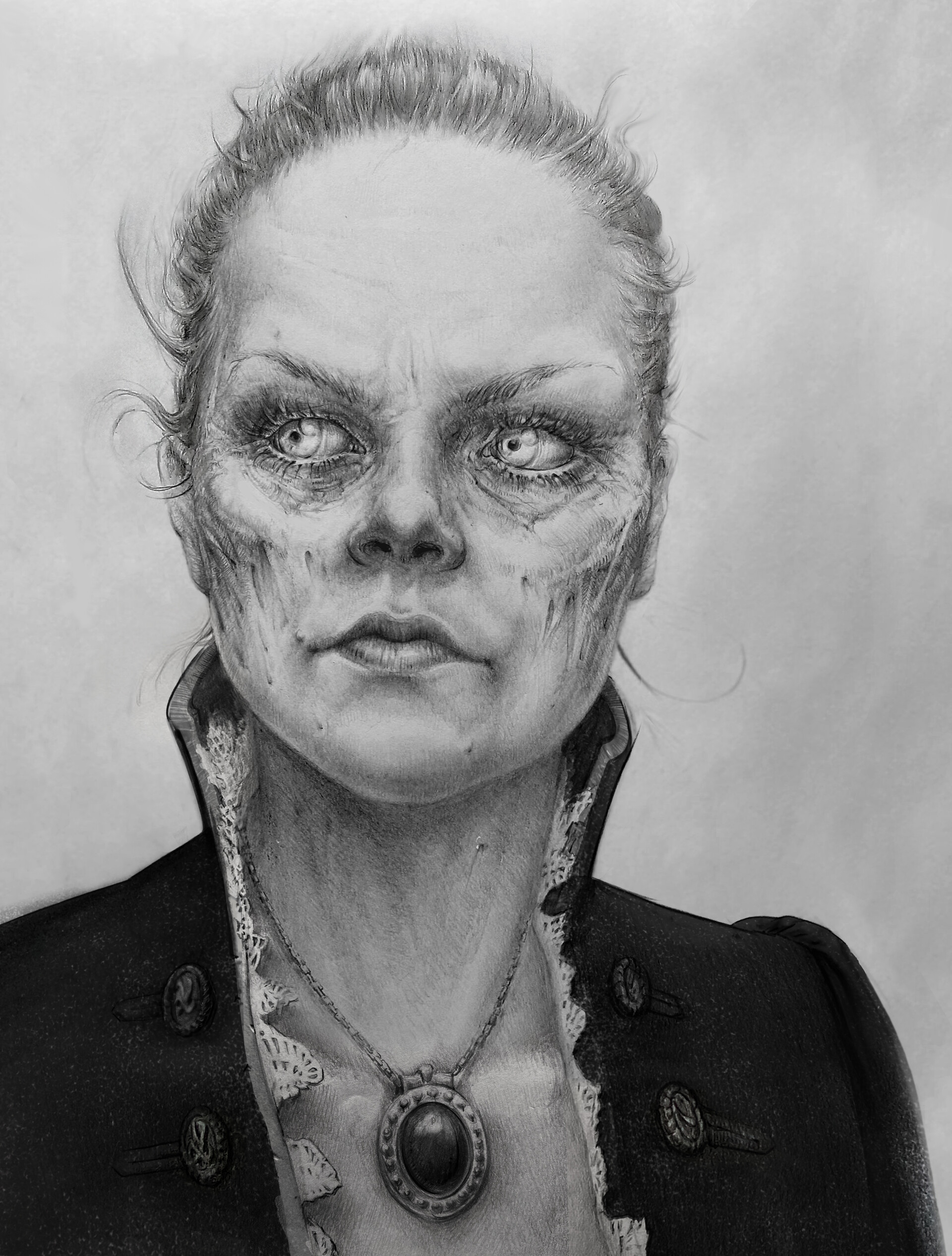 ArtStation - Halloween Self Portrait-Pencil