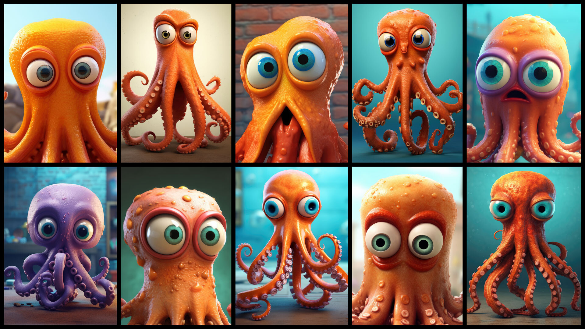 Sense Of Peace - 330 Cartoon Octopus Characters