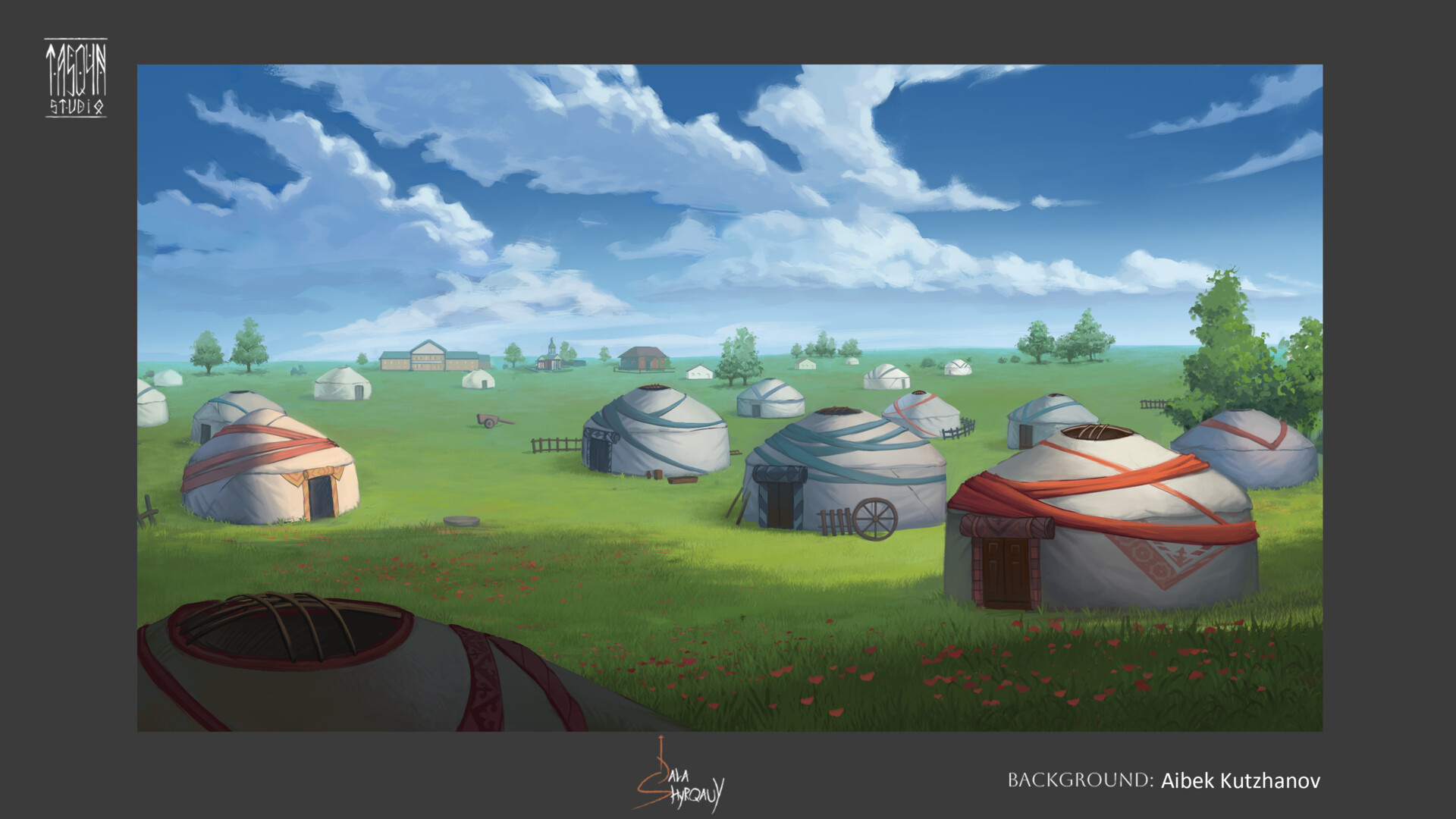 ArtStation - Backgrounds for the animated series "Dala Shyrqauy" 2