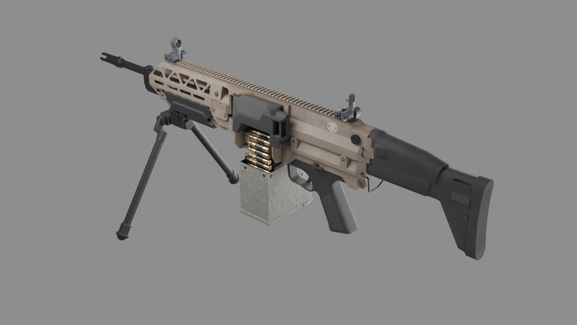 ArtStation - Machine gun FN EVOLYS