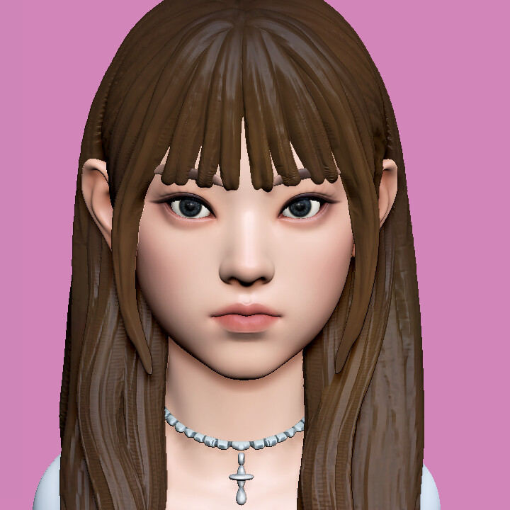 ArtStation - 3D Portrait croquis (NewJeans Haerin)