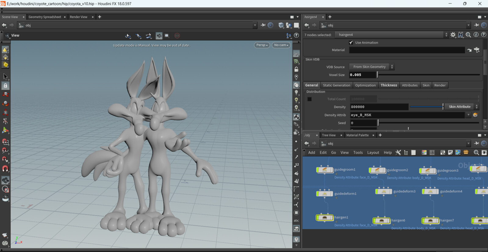 vinayak patwariya - houdini groom coyote cartoon 3d