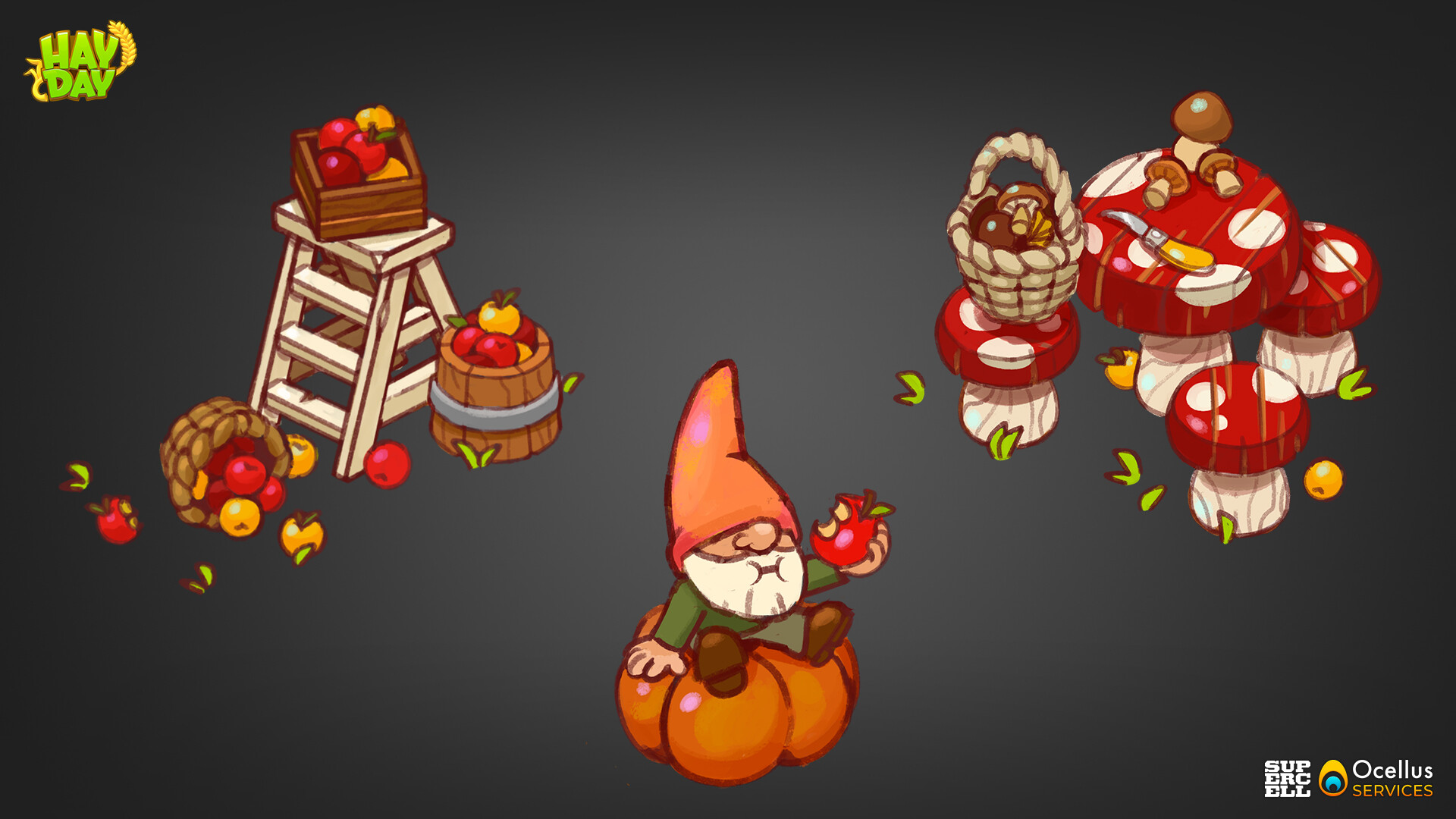 Ocellus - SERVICES - Hay Day - Fall Props Set
