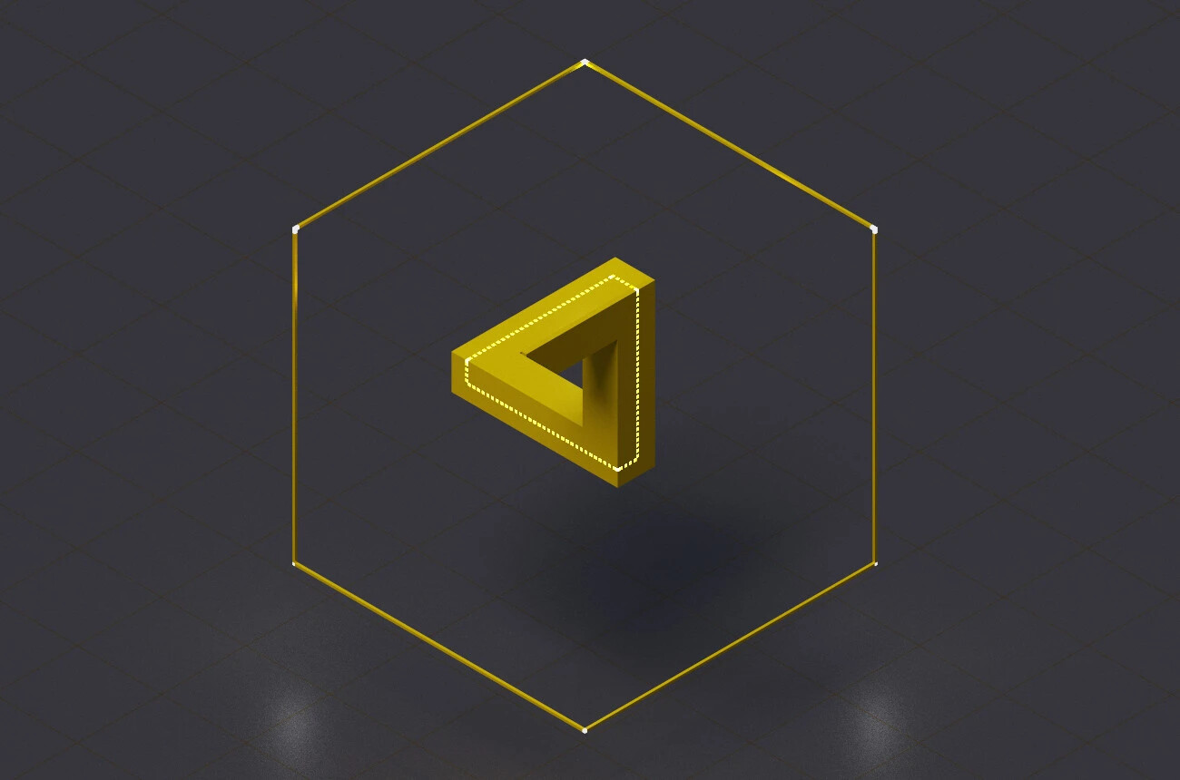 ArtStation - Penrose triangle voxelized