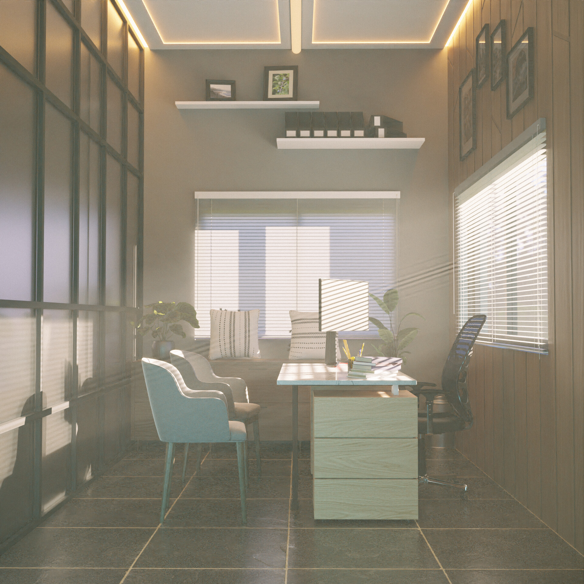 ArtStation - Efficiency and Elegance: CA Office Cabin