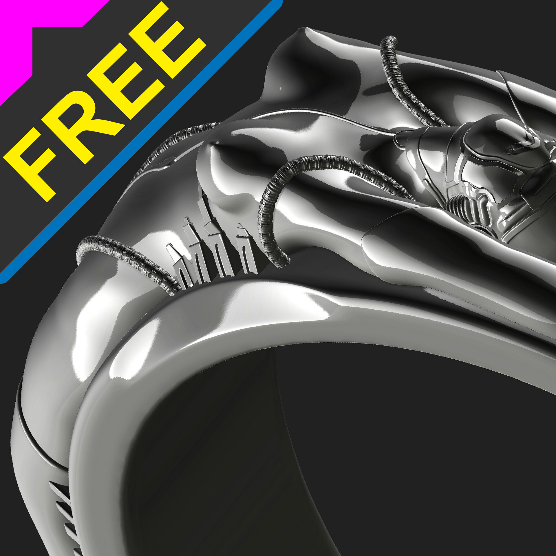 ArtStation - Sexy cyber ring Free 3D print model