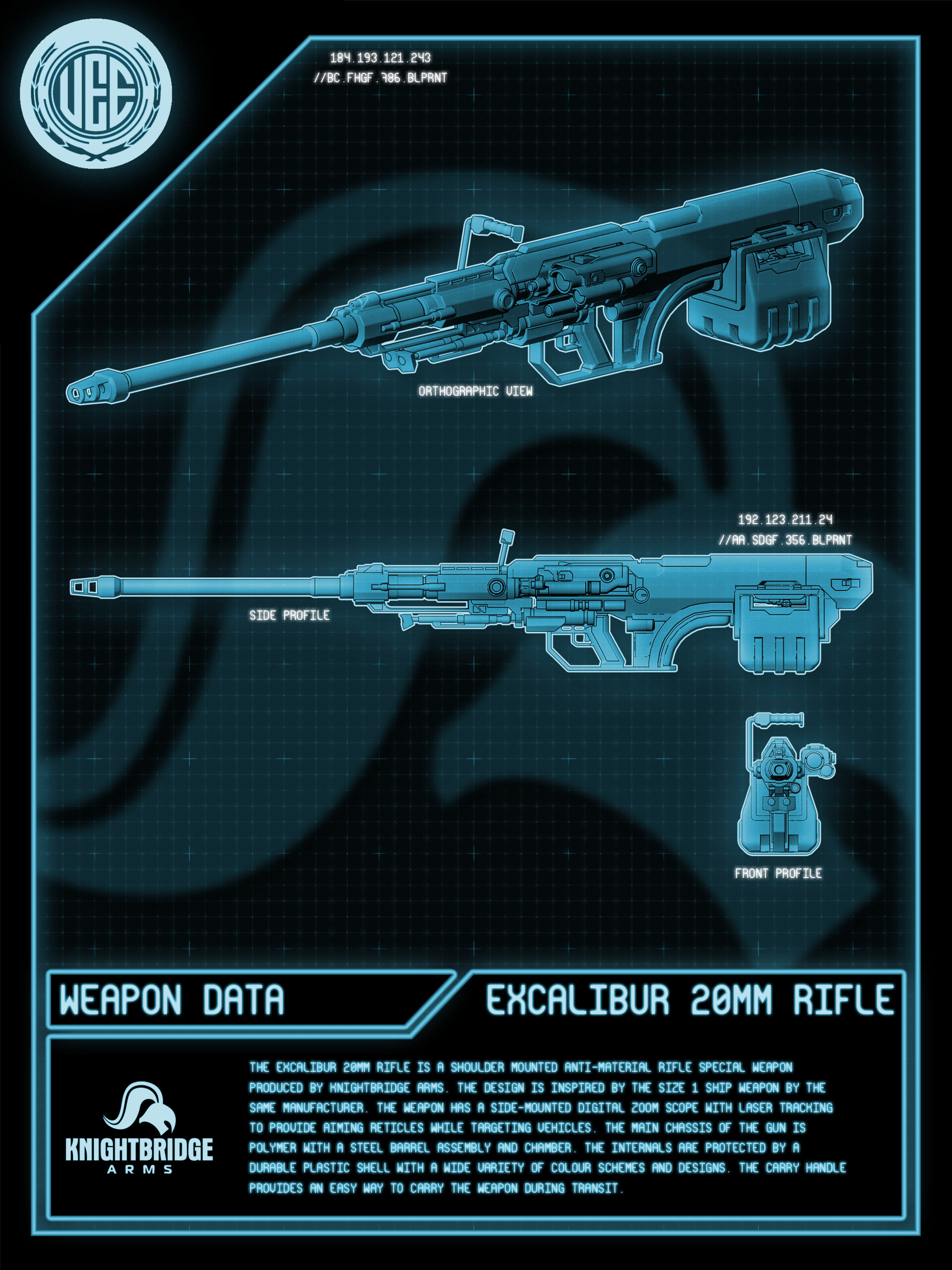 Experia888 - Excalibur 20mm Rifle - Star Citizen Fan Concept