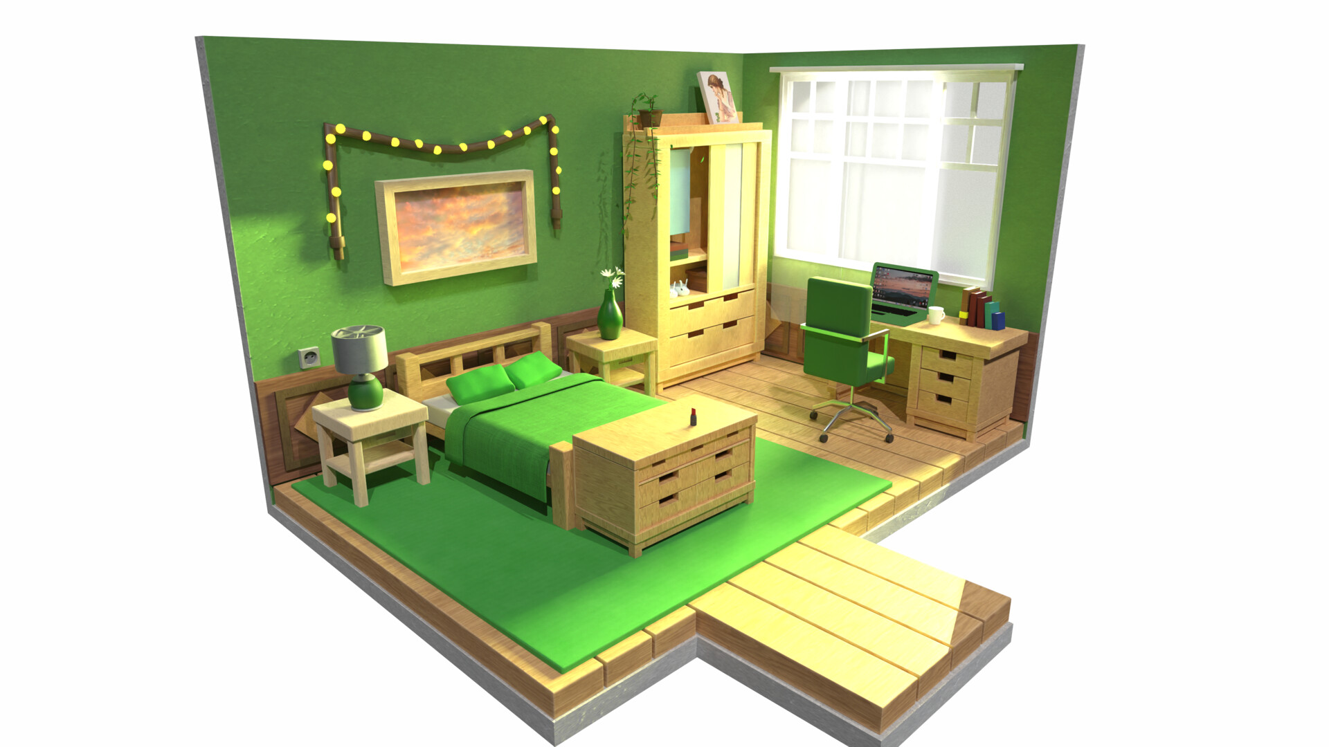 ArtStation - Simple isometric room