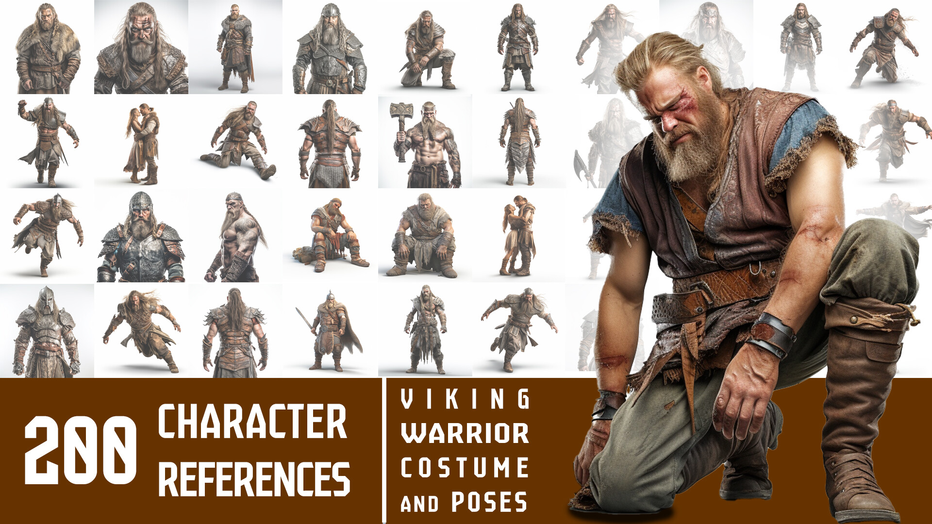 Mohammadiman Irannezhad - 200 Viking Warrior References - Costume & Poses